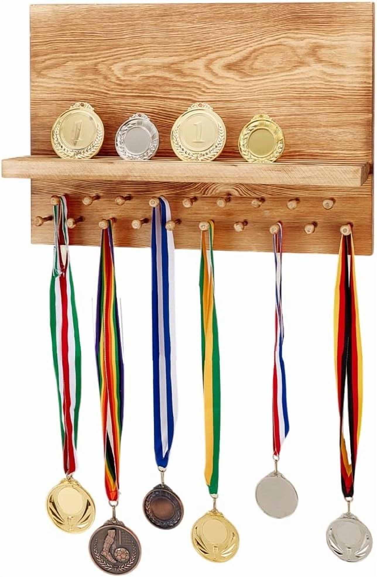 PH Medal Hanger Display Trophy Shelf Wood Wall Mount Medals Display ...