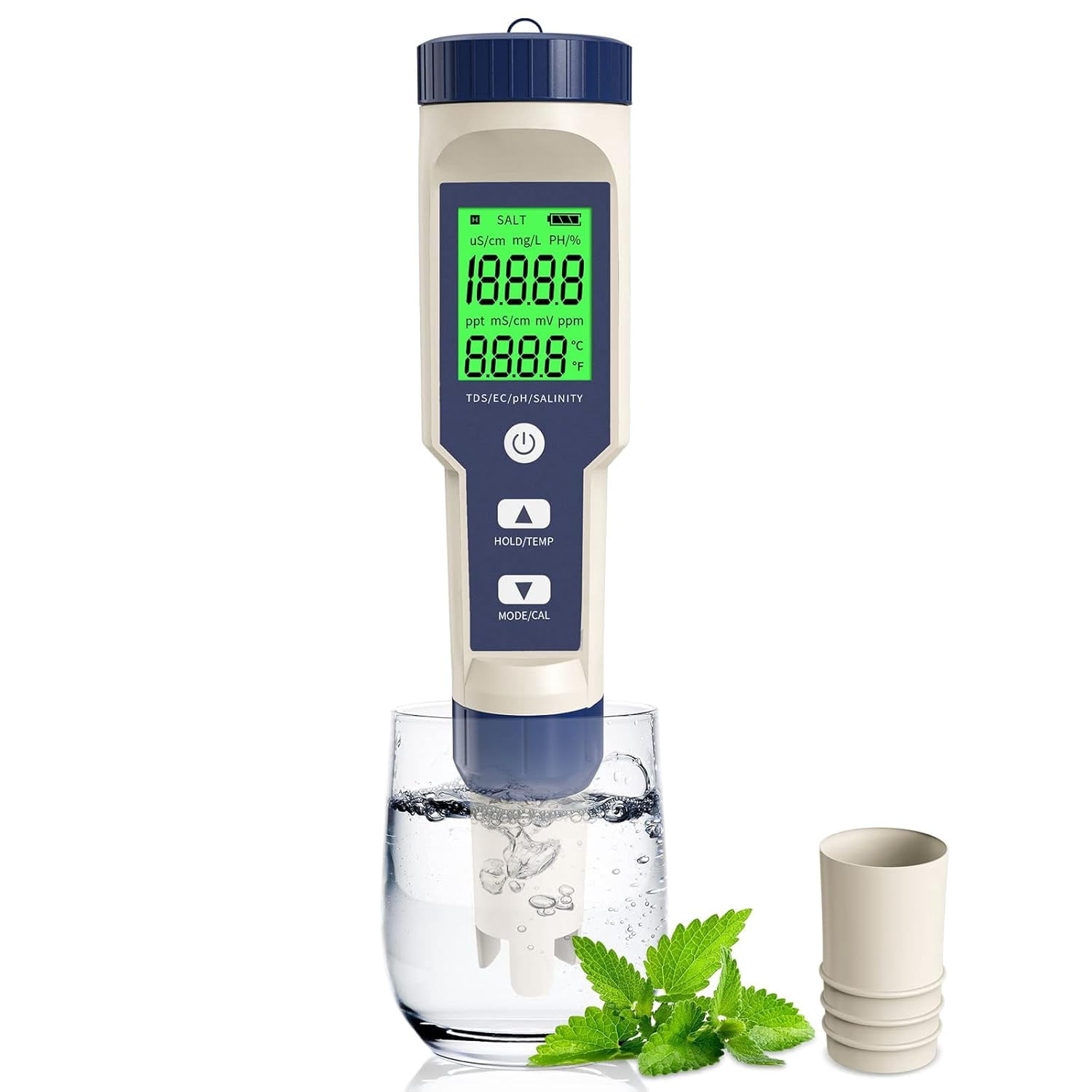 PH Meter, 5 in 1 PH/TDS/EC/Salinity/Temp Meter with ATC, 0.01 ...