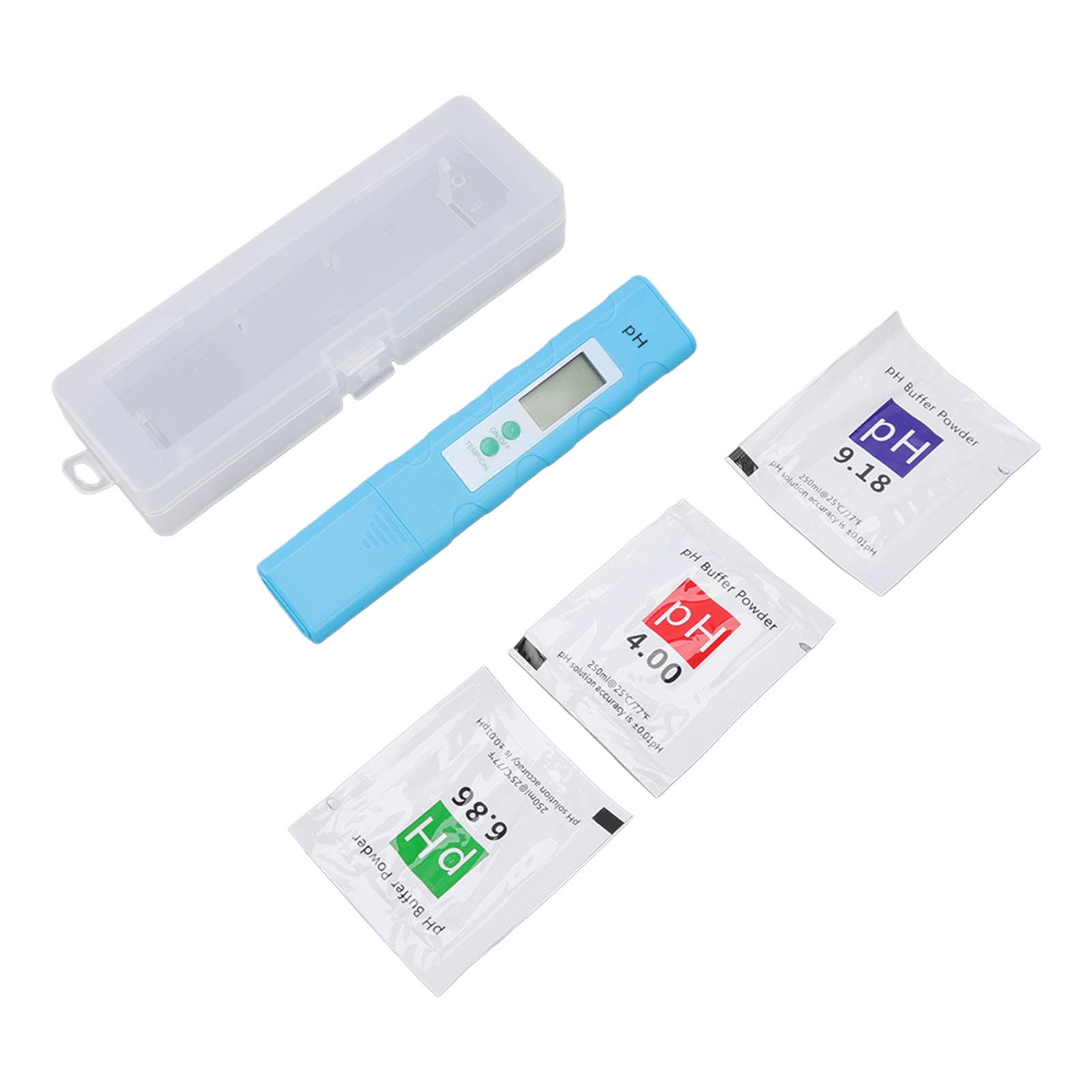 Ph Meter Light Blue Portable High Accuracy With Temperature Aquarium ...