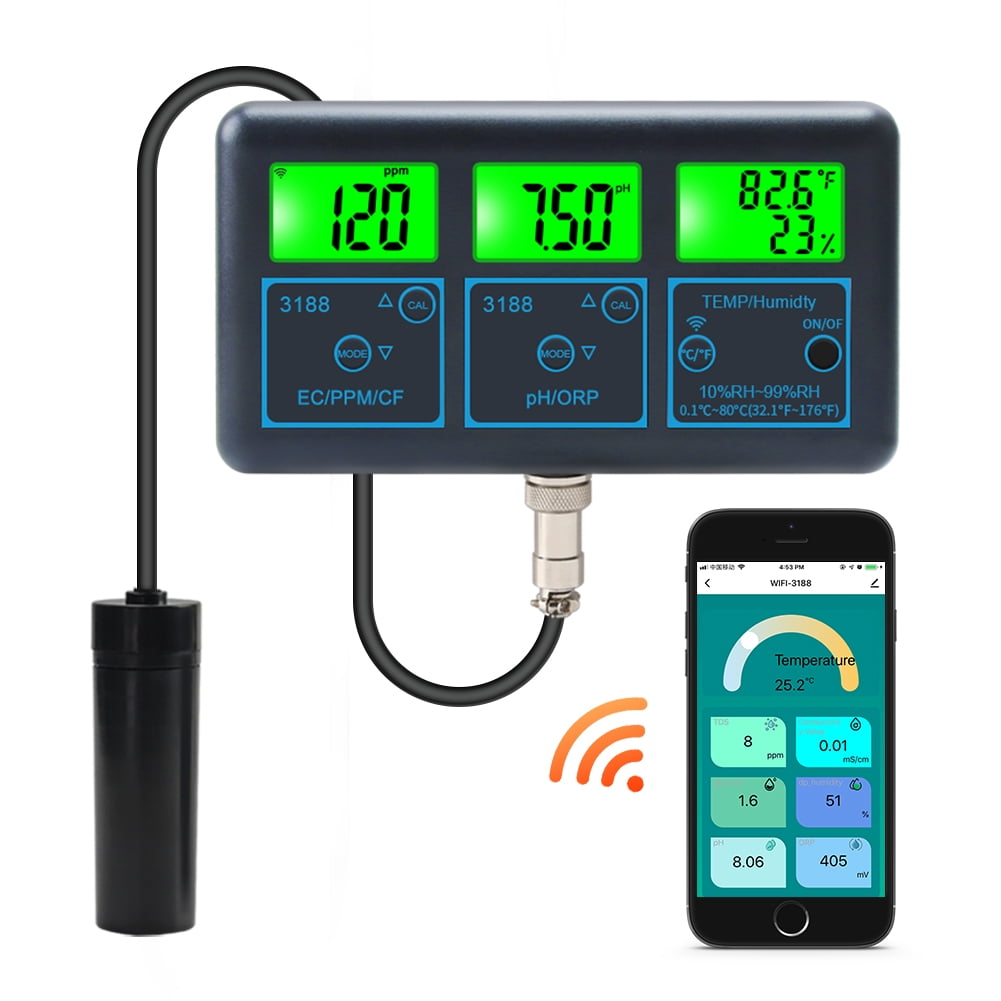 PH Meter Temp TDS(ppm) EC ORP Water Tester Tuya APP Smart Monitor ...