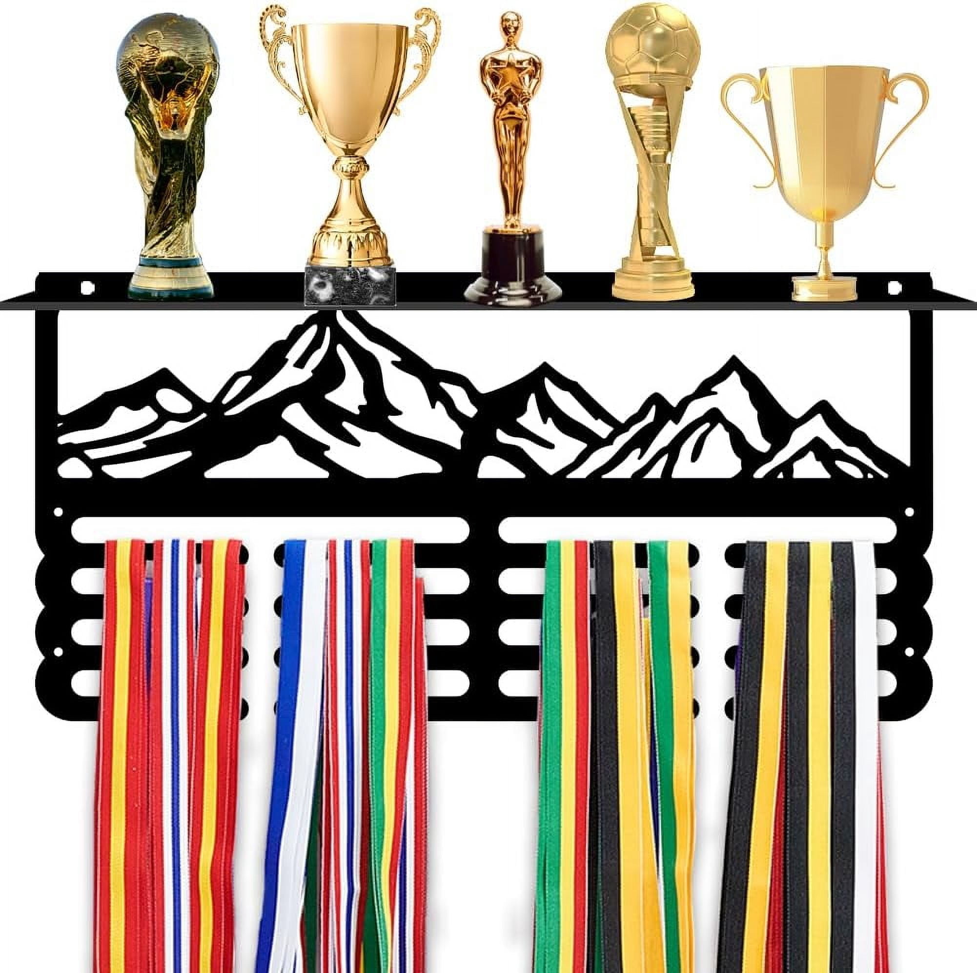 PH Moutain Peak Medal and Trophy Display Rack with Hook Medal Hanger ...