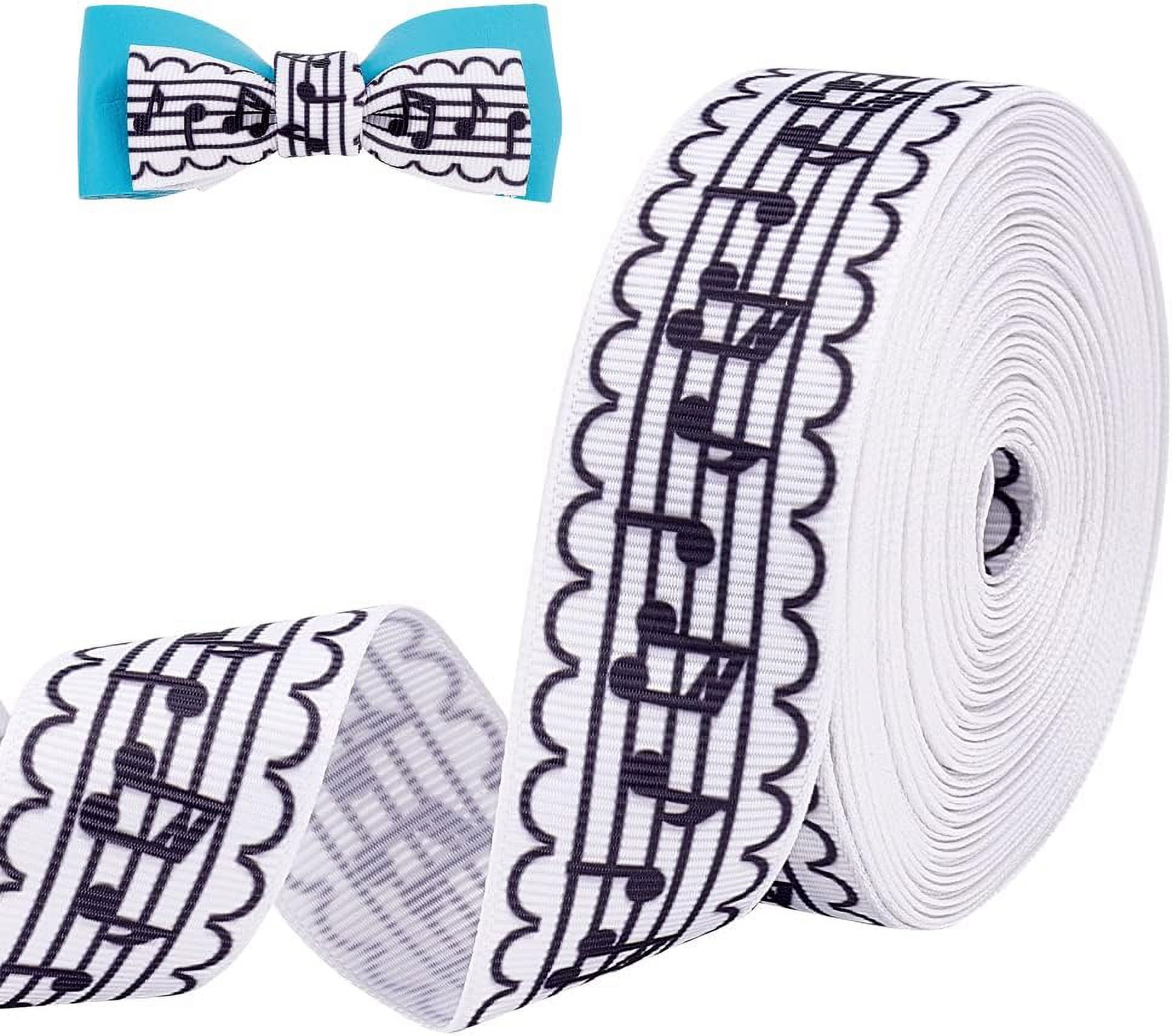 PH Music Note Ribbon 10 Yards 30mm Polyester Grosgrain Ribbon Gift ...