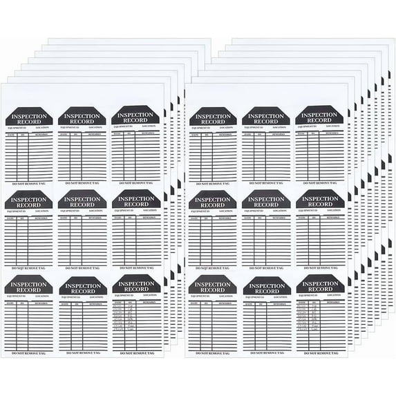 PH Pack of 200 Adhesive Inspection Record Labels 5"x3" Black Paper ...