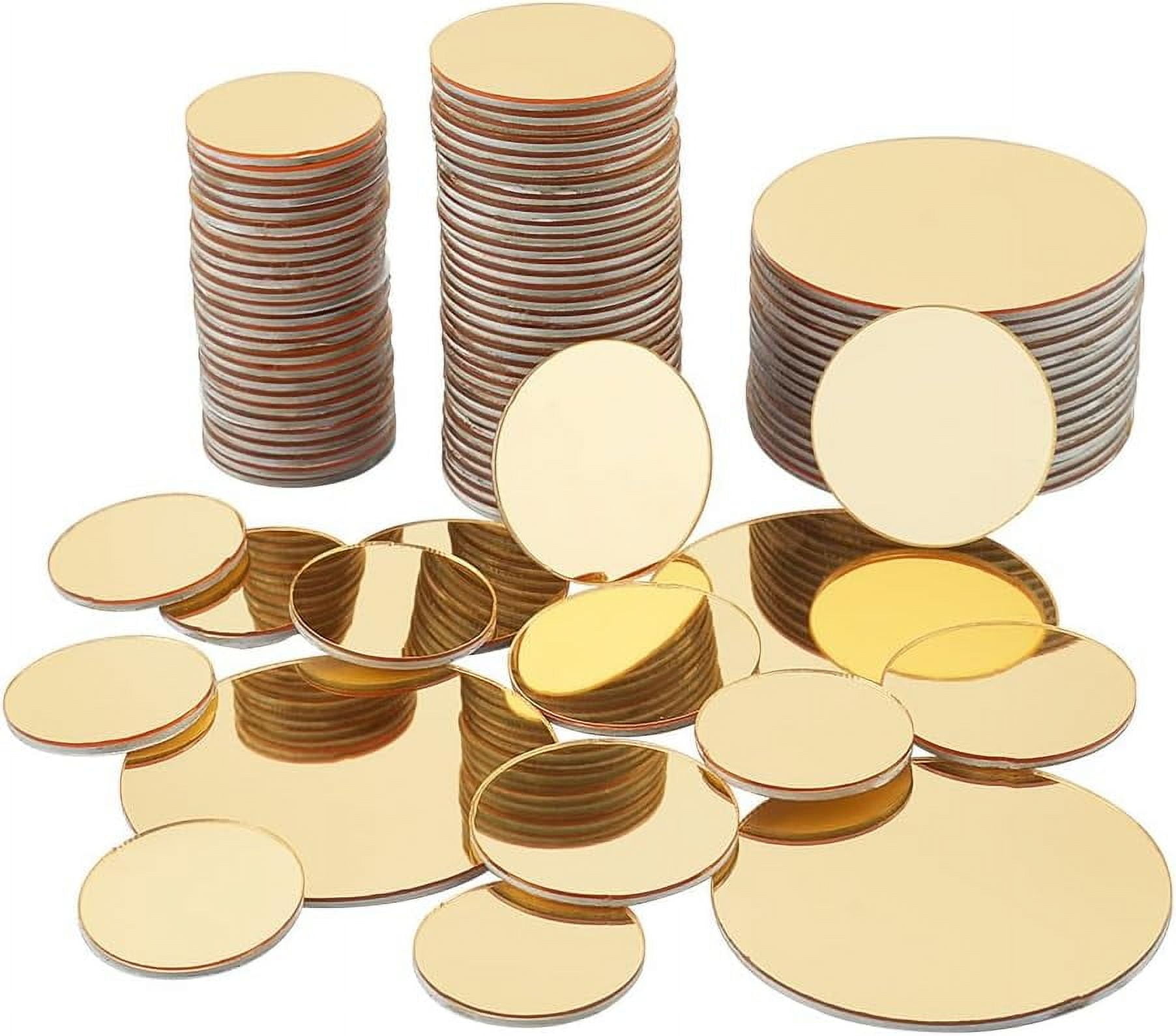 PH PandHall 120pcs Golden Round Mirrors for Crafts 3 Sizes Self ...
