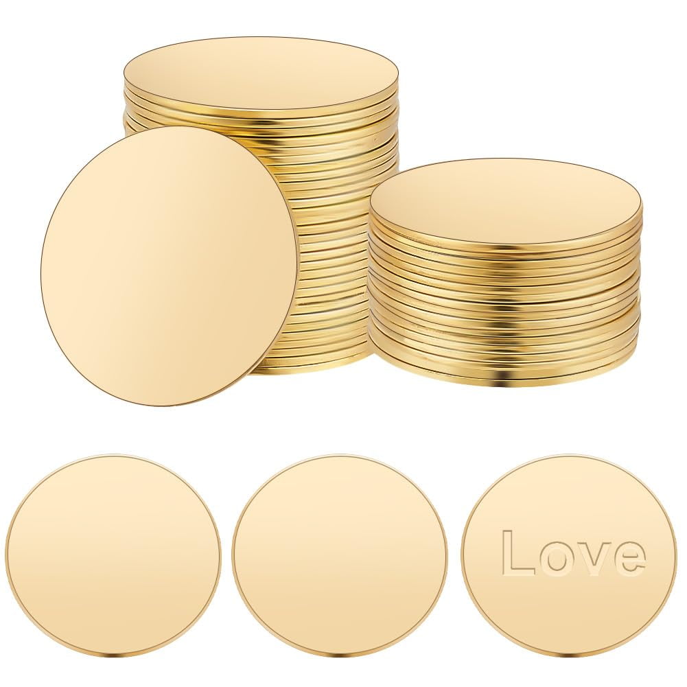 PH PandaHall 100pcs Metal Stamping Blanks AIS1 Brass Round Plate 15mm ...