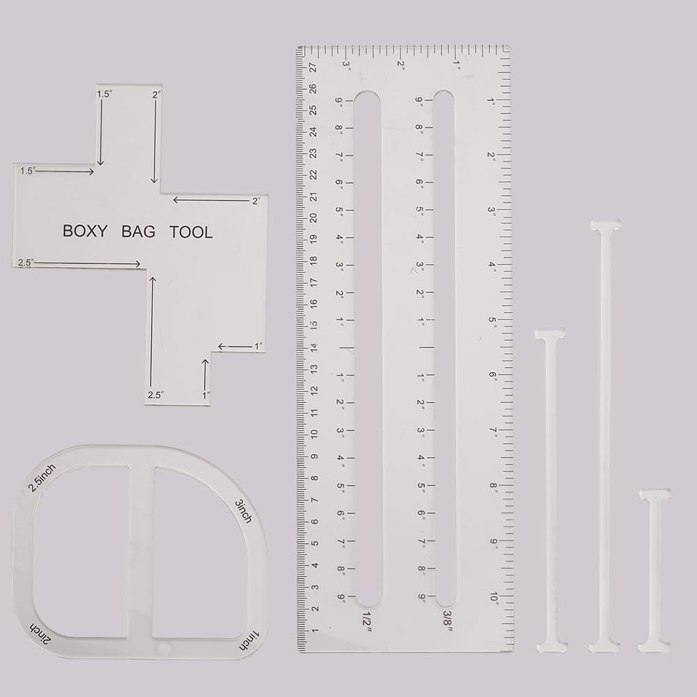 PH PandaHall 4pcs Boxy Bag Making Templates, Clear Bag Template Notion ...