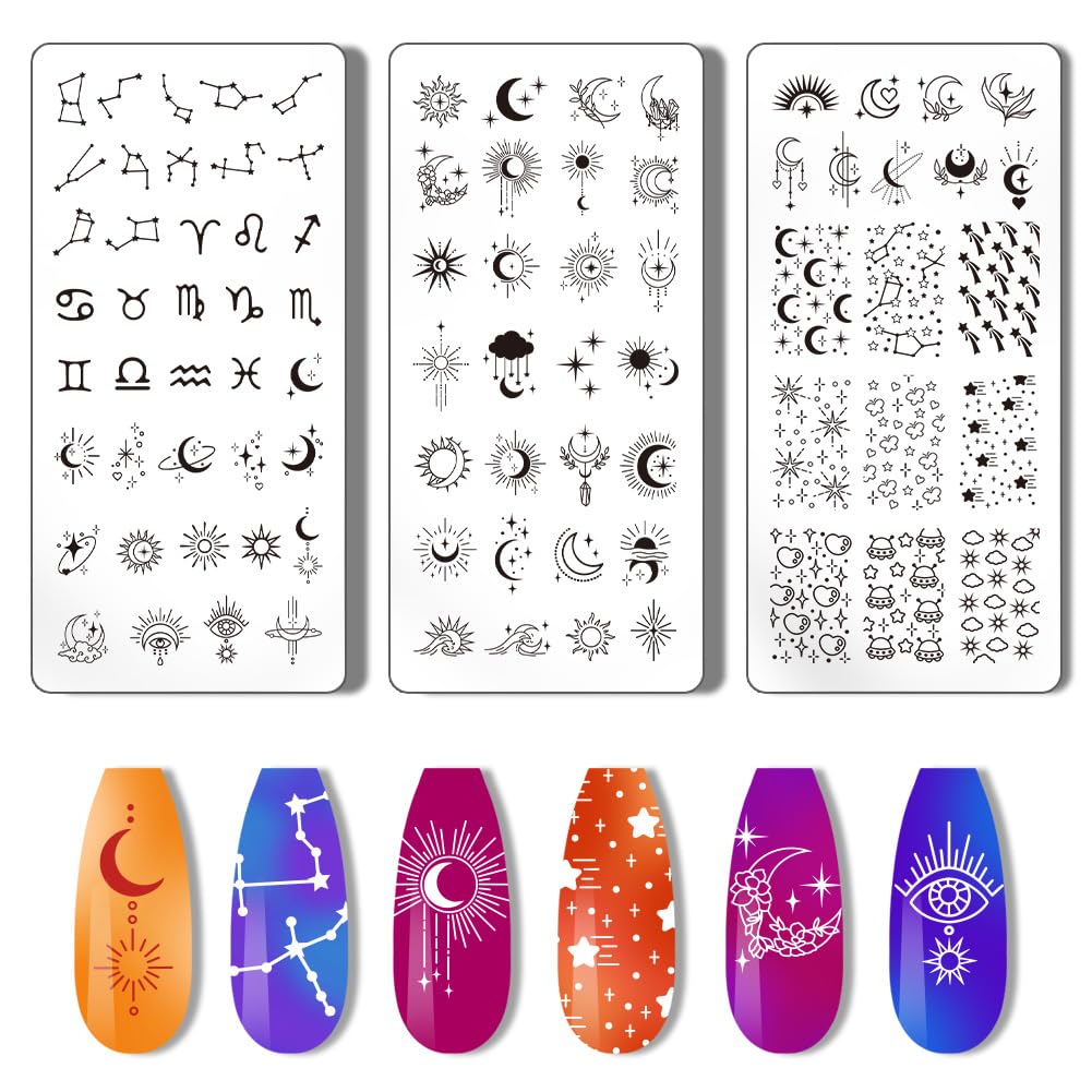PH PandaHall 84 Patterns DHF10 Moon Star Nail Stamper Nail Stamping ...