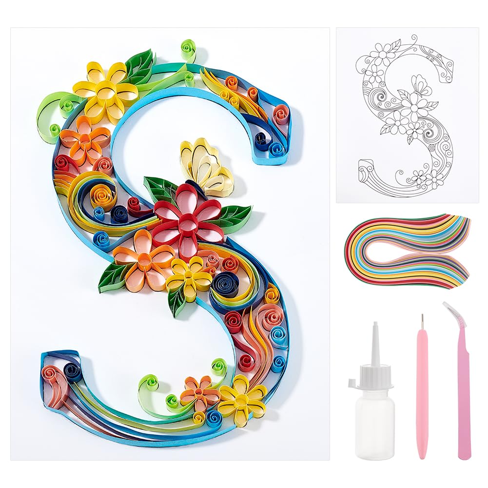 PH PandaHall Paper Kit, 360 Strips Paper Strips S Flower and Butterfly ...