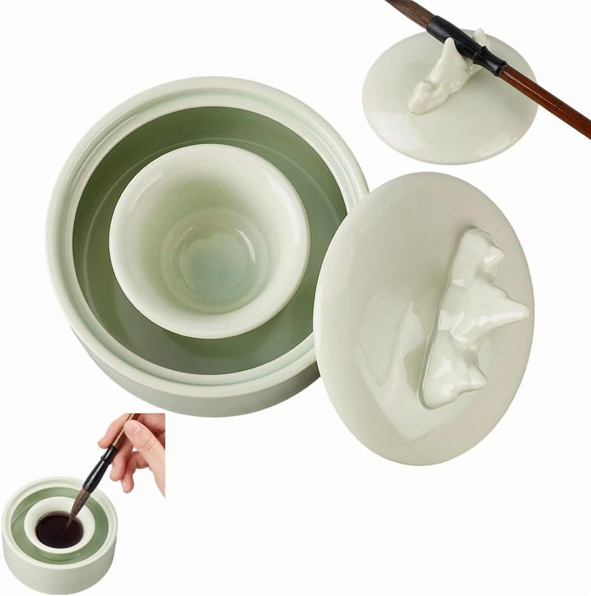 PH Porcelain Ink Dish Mountain Shape Chinese Calligraphy Inkwell Dish ...
