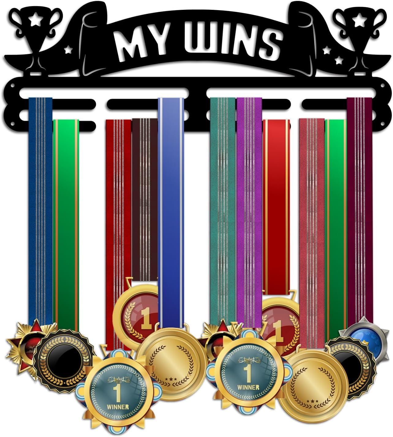 PH Streamer Trophy Medal Hanger My Wins Medal Holder Medals Display Frame Medal Rack Display ...