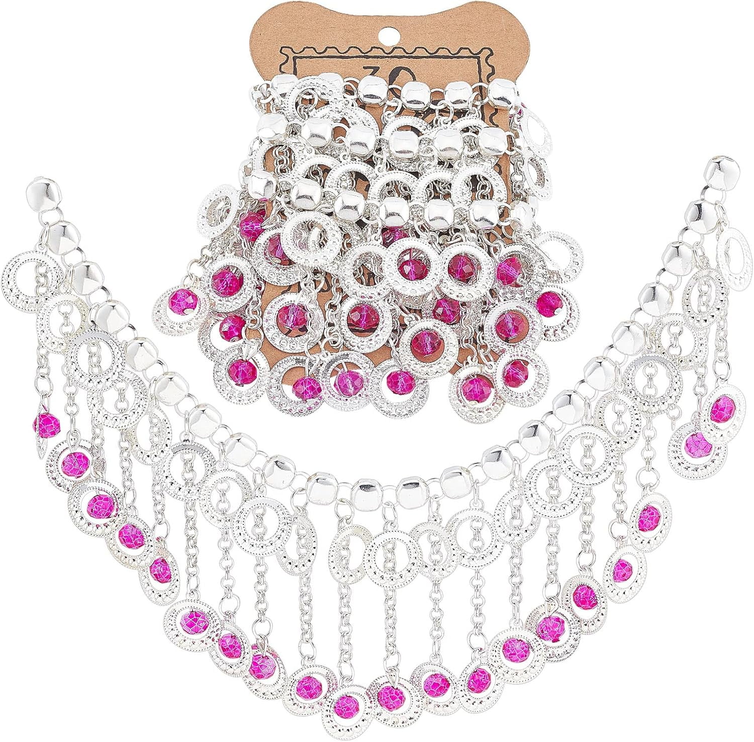PH Tassel Trim Chain Rhinestone Fringe Trim Strips Tassel Chain Ribbon ...