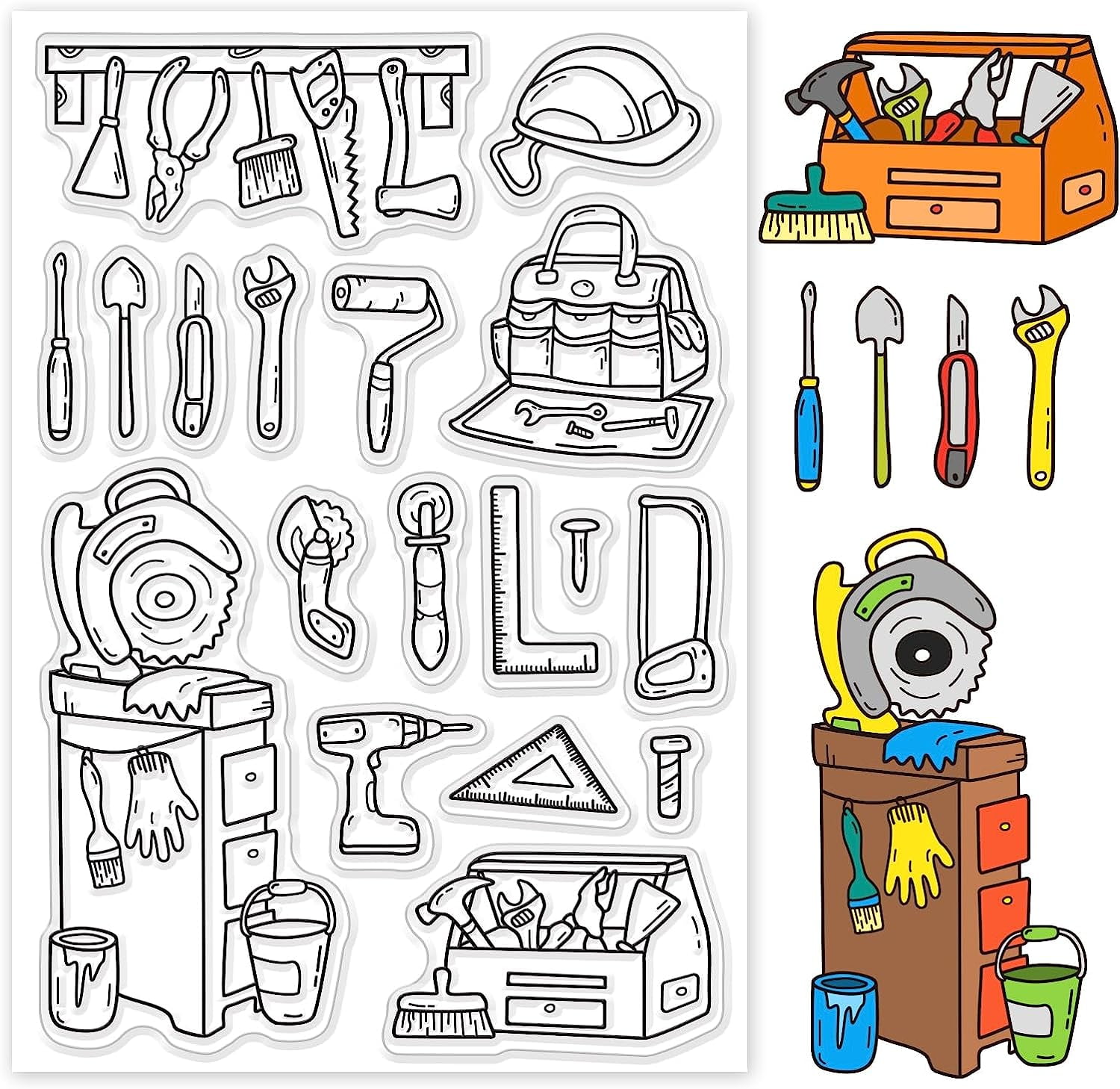 PH Tools Clear Stamps Tool Box Silicone Rubber Stamp Film Frame ...