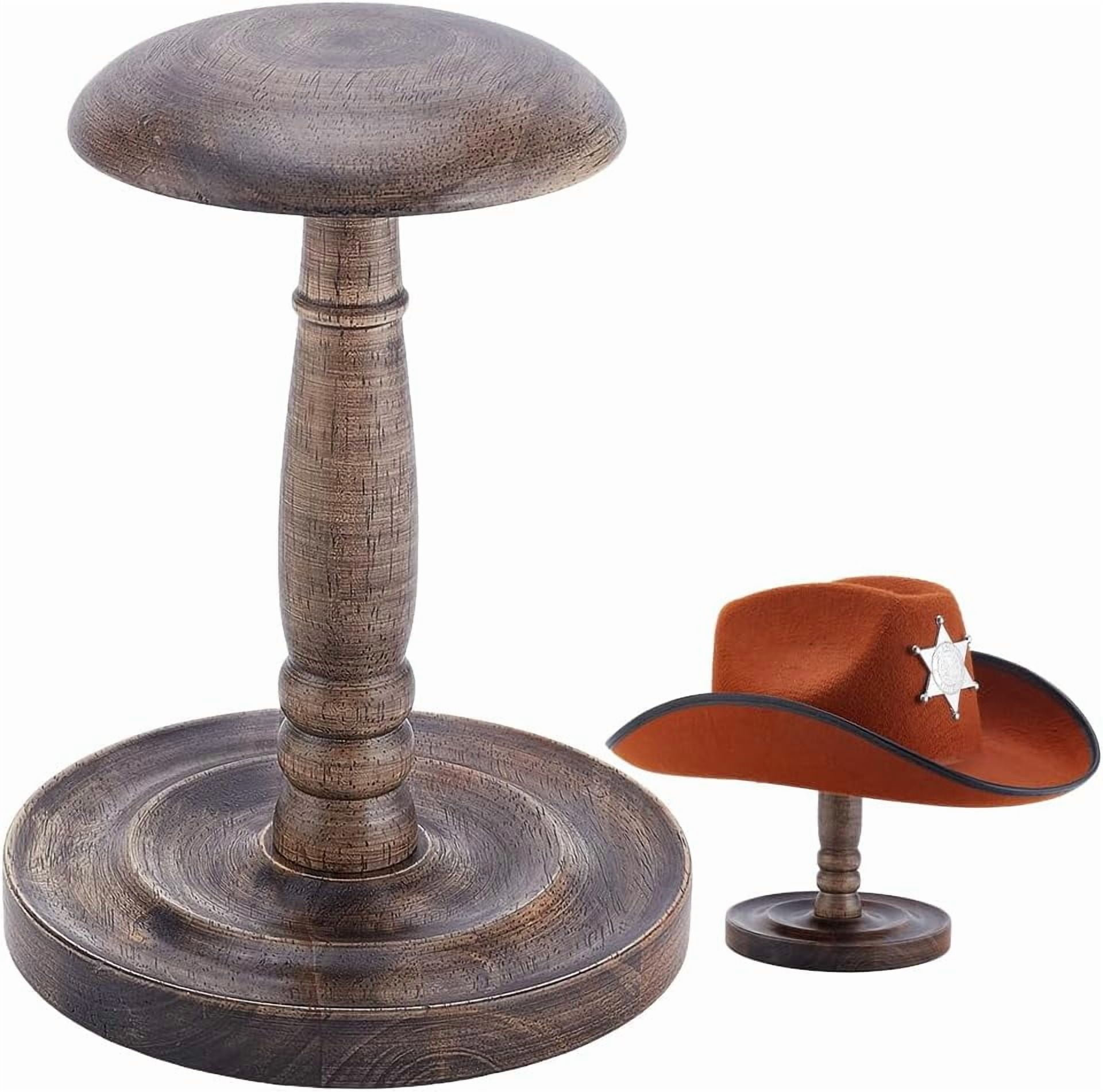 PH Wood Hat Stand Tabletop Cap Display Wig Holder Cowboy Hat Holder ...