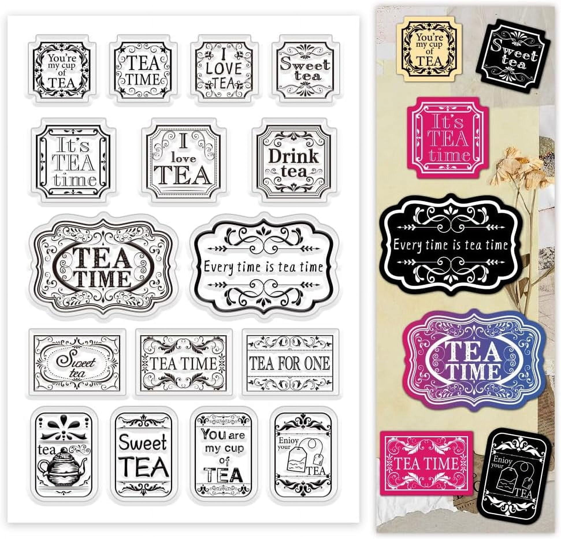 PH Word Clear Stamps Tea Bag Labels Rubber Stamps Silicone Seals Stamp ...