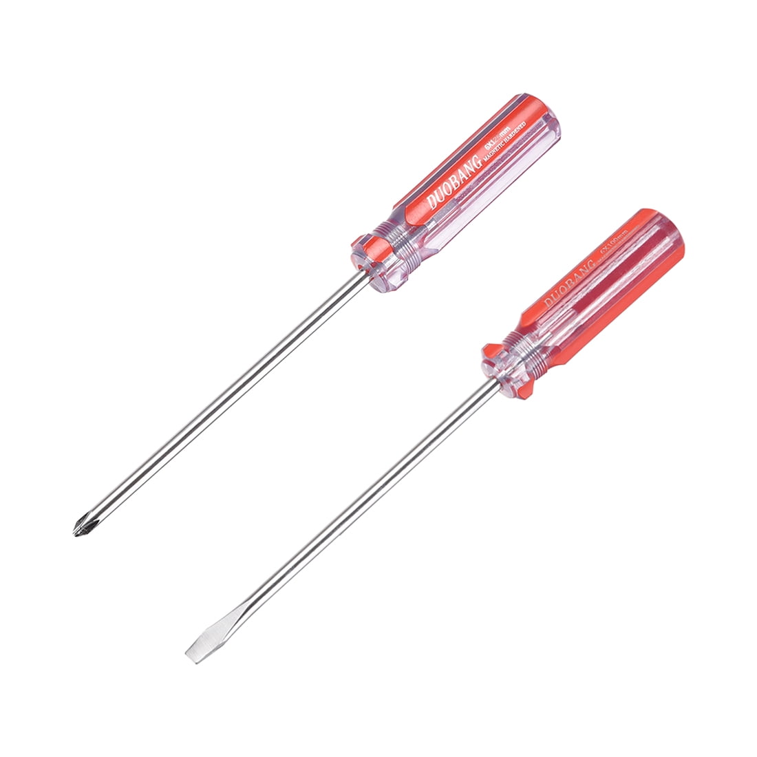 Uxcell 6mm Slotted Magnetic Screwdriver 5" Round Shaft Clear Red ...