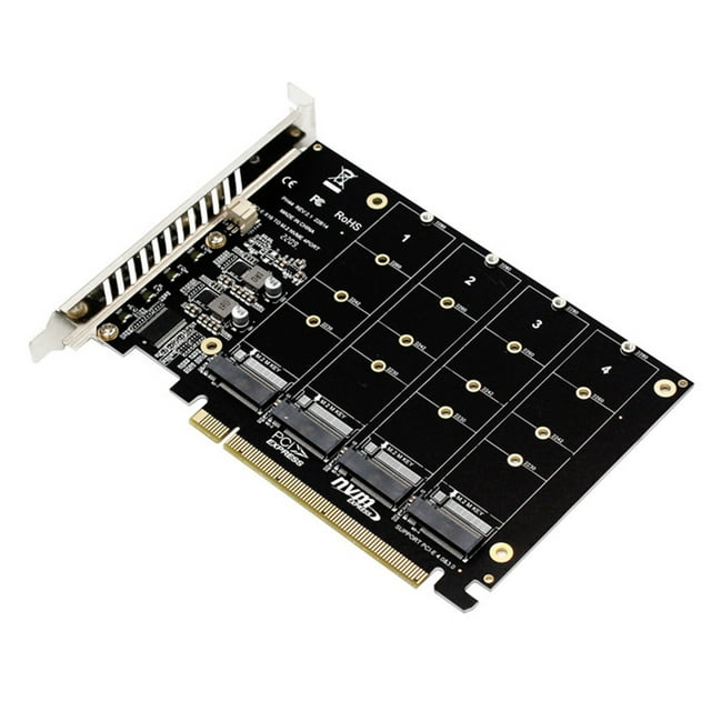 PH44 NVME 4-Disk Array Card PCIE Signal Split Array Card M.2 NVME SSD to PCIE X16 Adapter Card ...