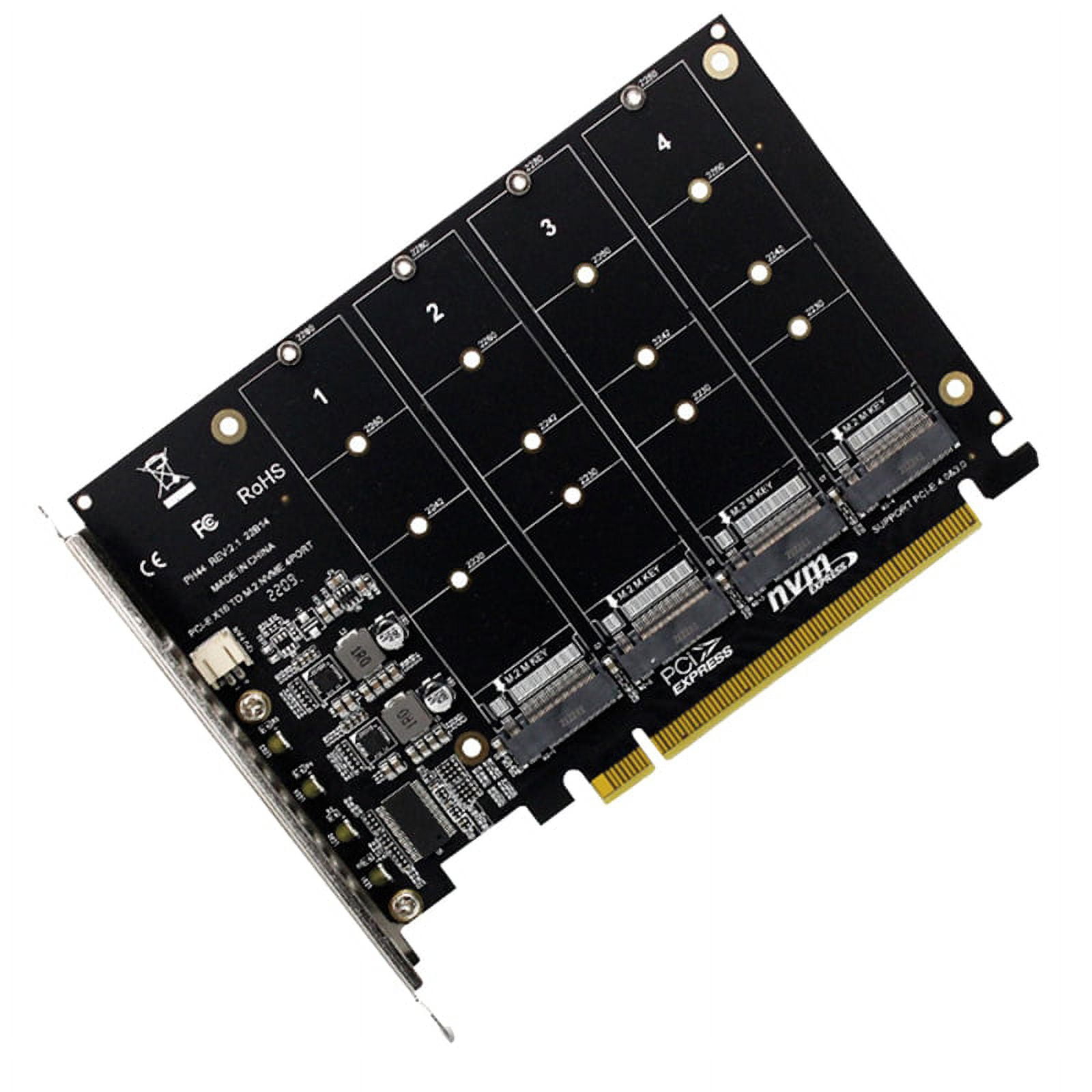 PH44 NVMe 4-Disk Array Card PCI-E Raid Card Signal Splitting Expansion ...