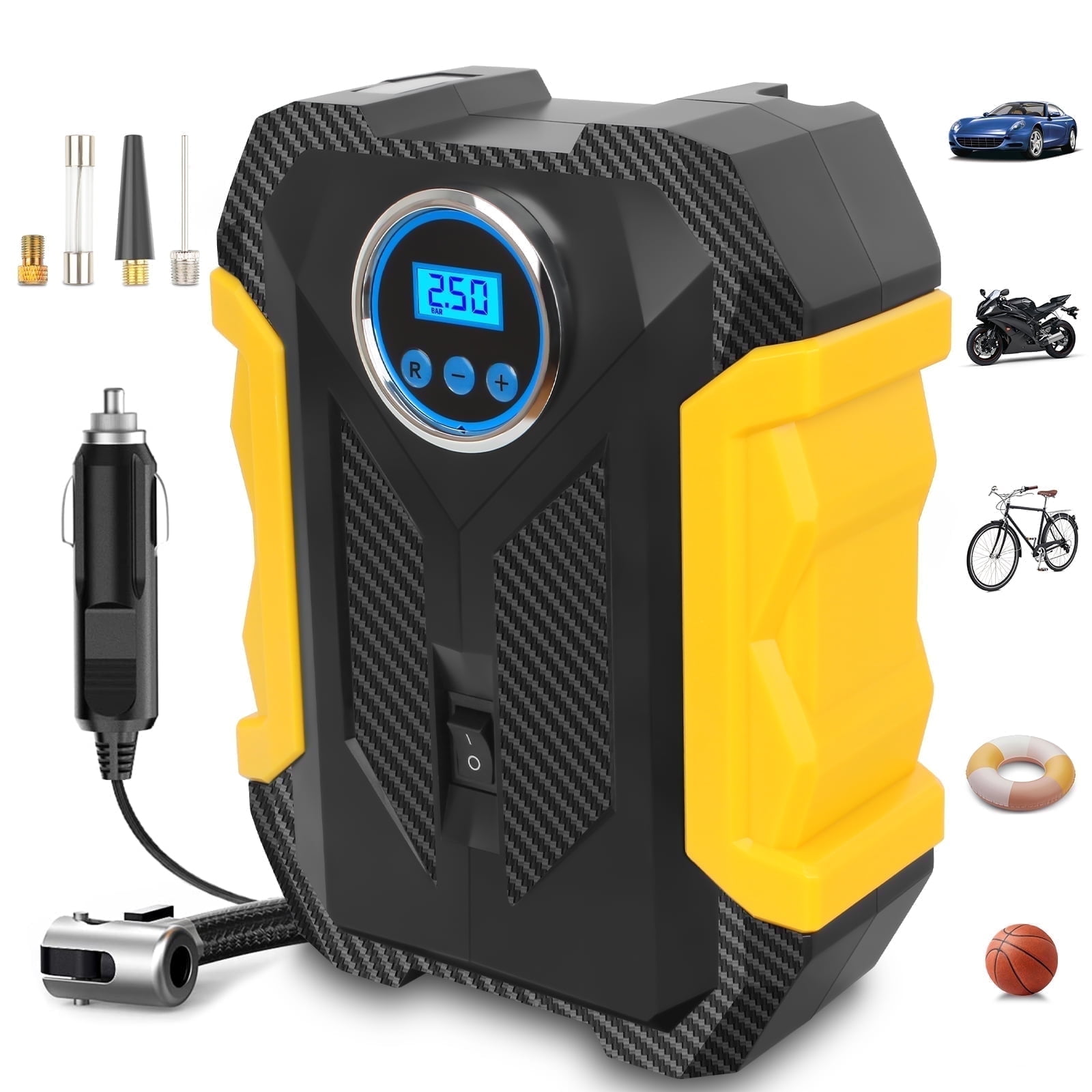 PHANCIR 12V DC Tier Inflator, Auto Shut-off 150PSI Air Pump for Car ...