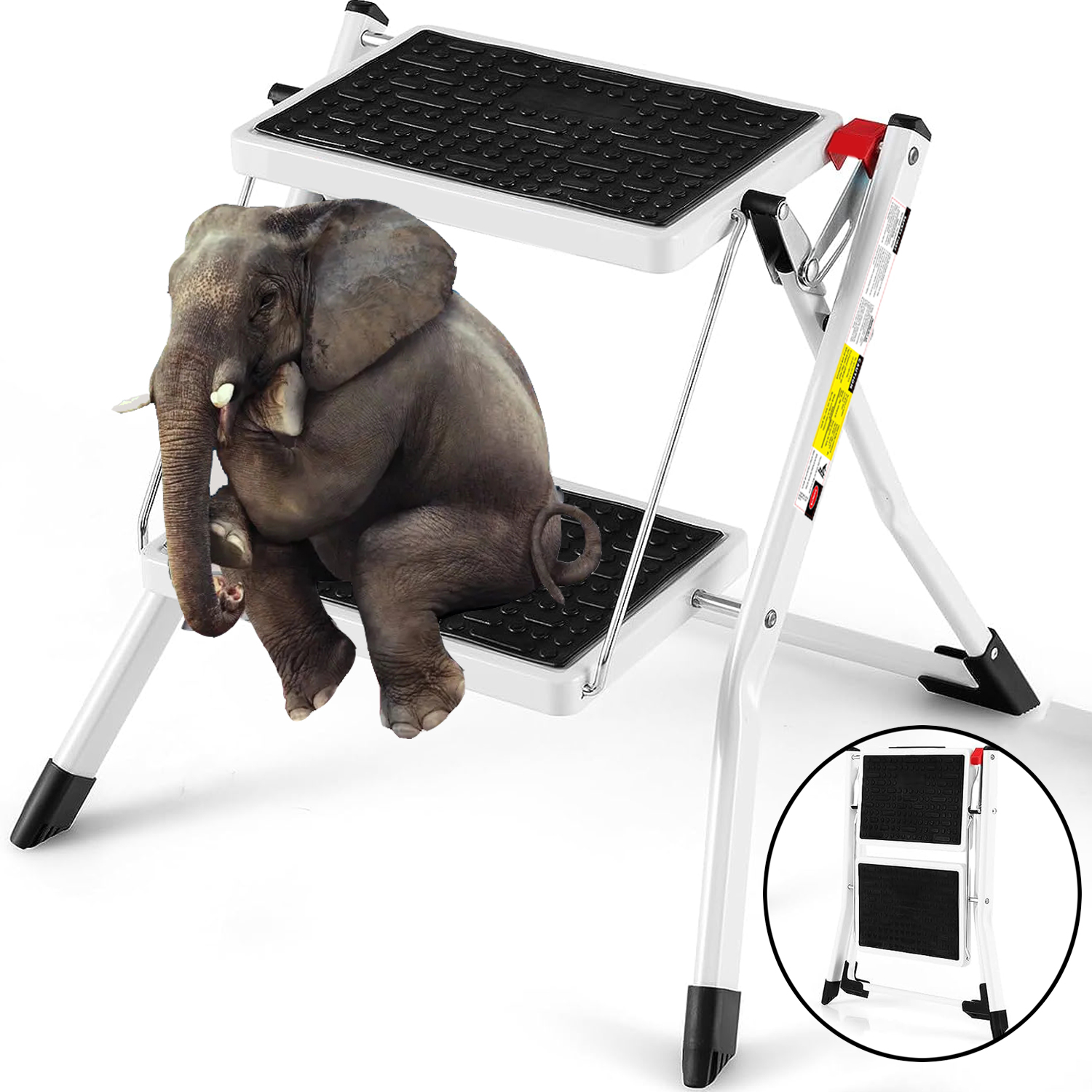 Costway Non-Slip Handy Support Step Stool w/ Handle 330 Lbs Load ...