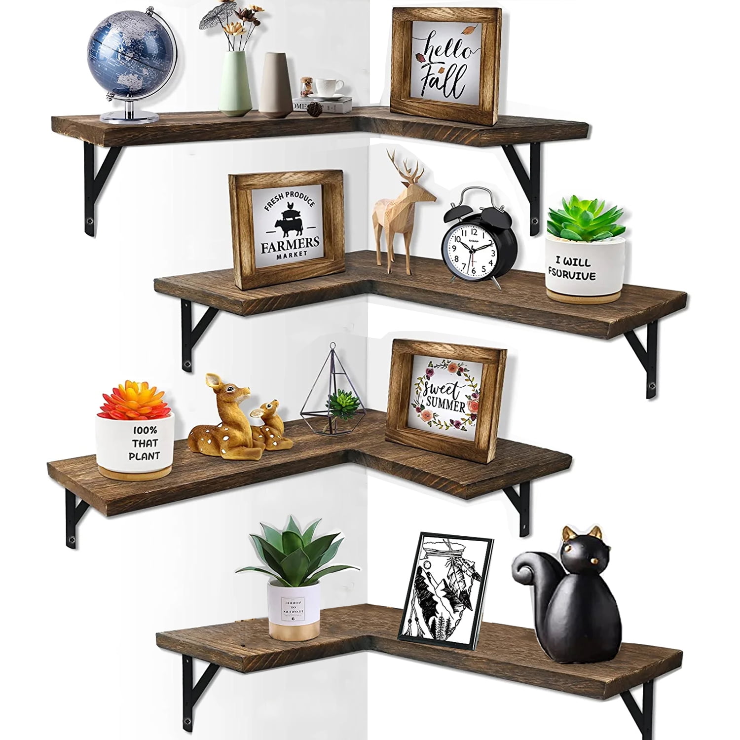 Black Corner Wall Shelf