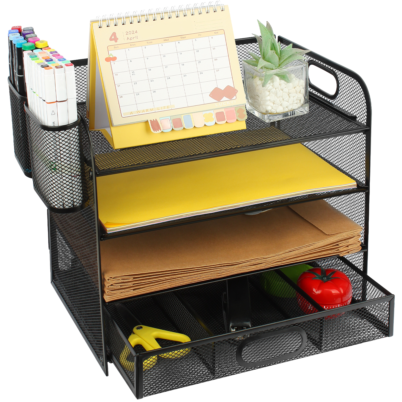 Innovative Storage Designs Desktop Organizer, 10 Compartments, Black ...