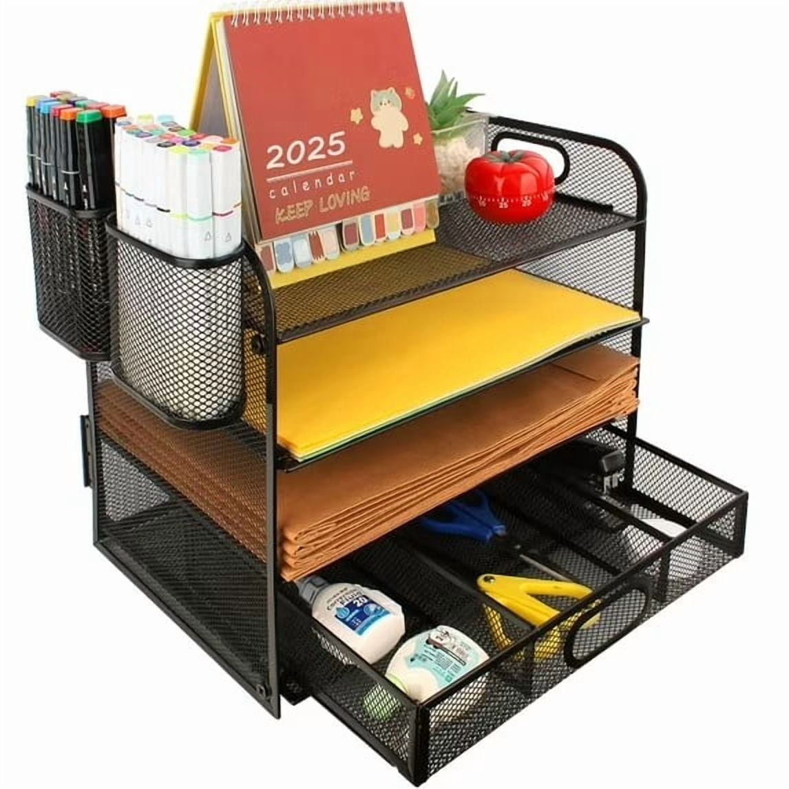 "PHANCIR 4-Tier Desk Organizer, Metal Desktop Document Organizer ...