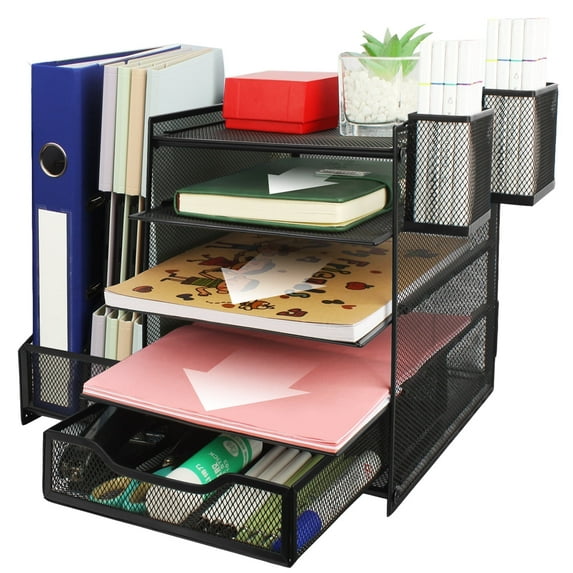 PHANCIR 5-Tier Desk Organizer, Metal Mesh, 14.2x11.4x11 inch, Office ...