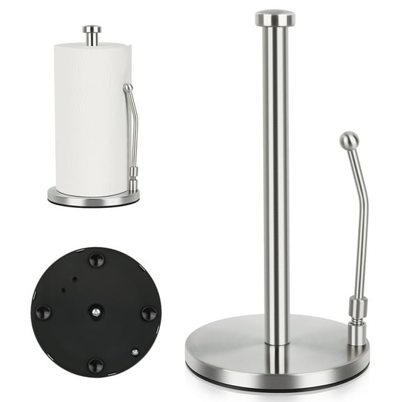 Paper Towel Holder, Paper Towel Dispenser Standing Weighted Base Non ...