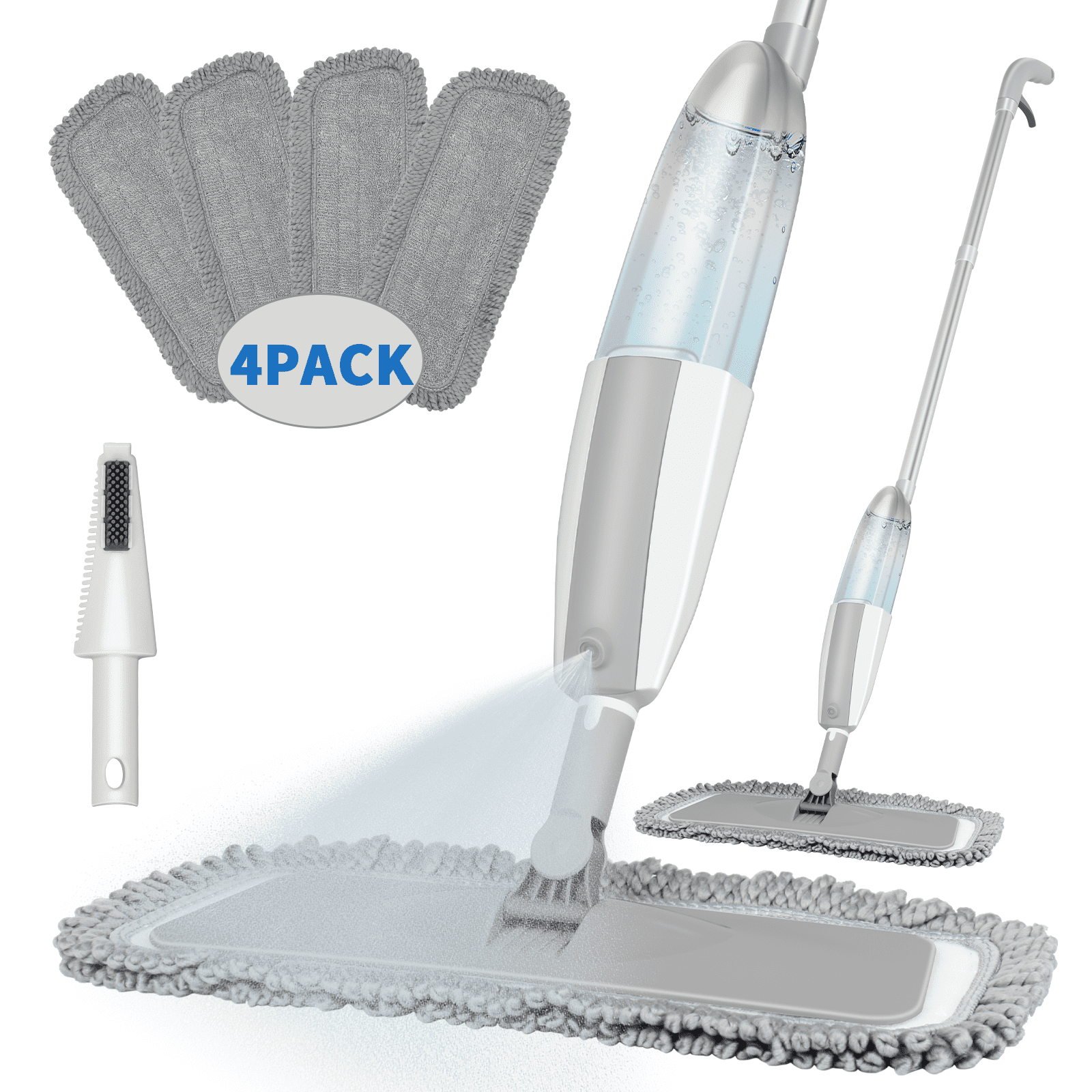 PHANCIR Microfiber Spray Mop for Floor Cleaning with 4 Washable Pads ...
