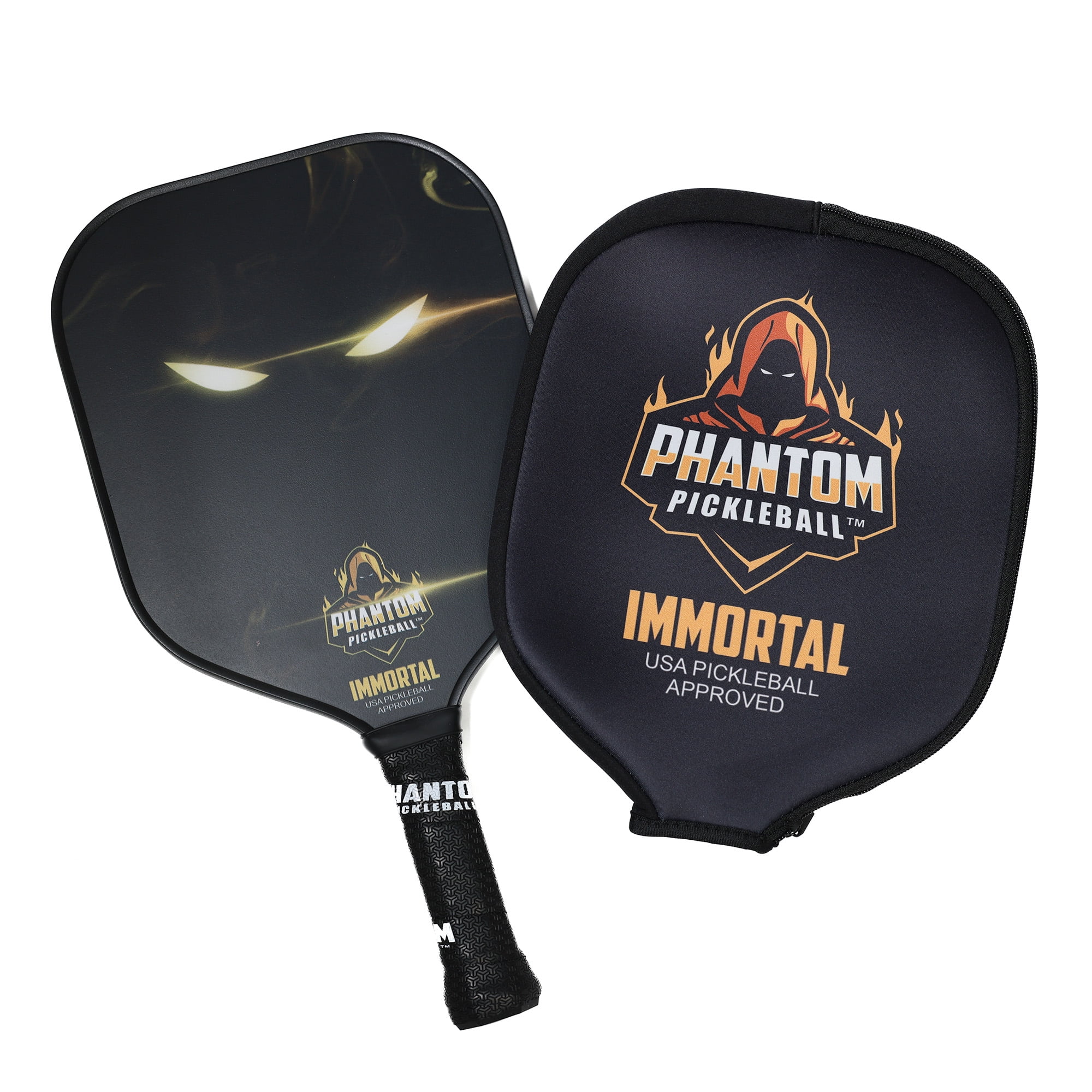 PHANTOM IMMORTAL (GOLD) 16MM T800 CARBON FIBER PICKLEBALL PRO PADDLE ...