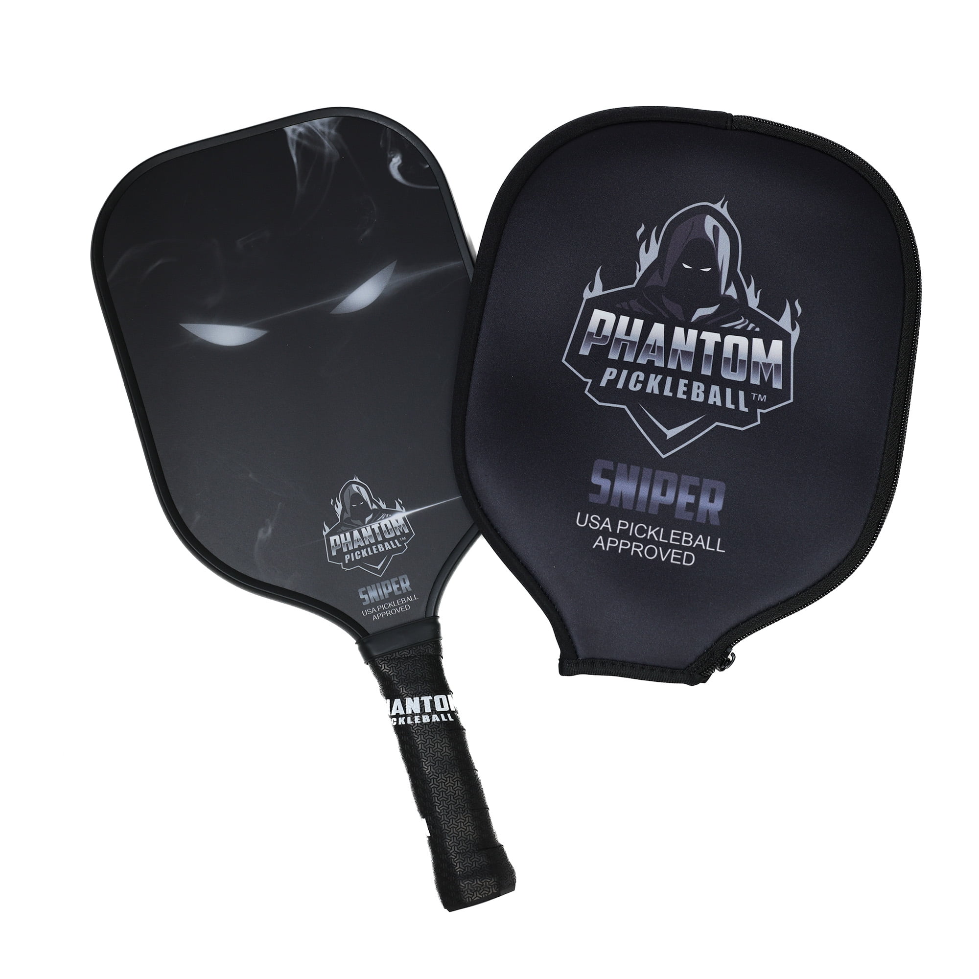 PHANTOM SNIPER (GRAY) 13MM T800 CARBON FIBER PICKLEBALL PRO PADDLE WITH COVER - Walmart.com