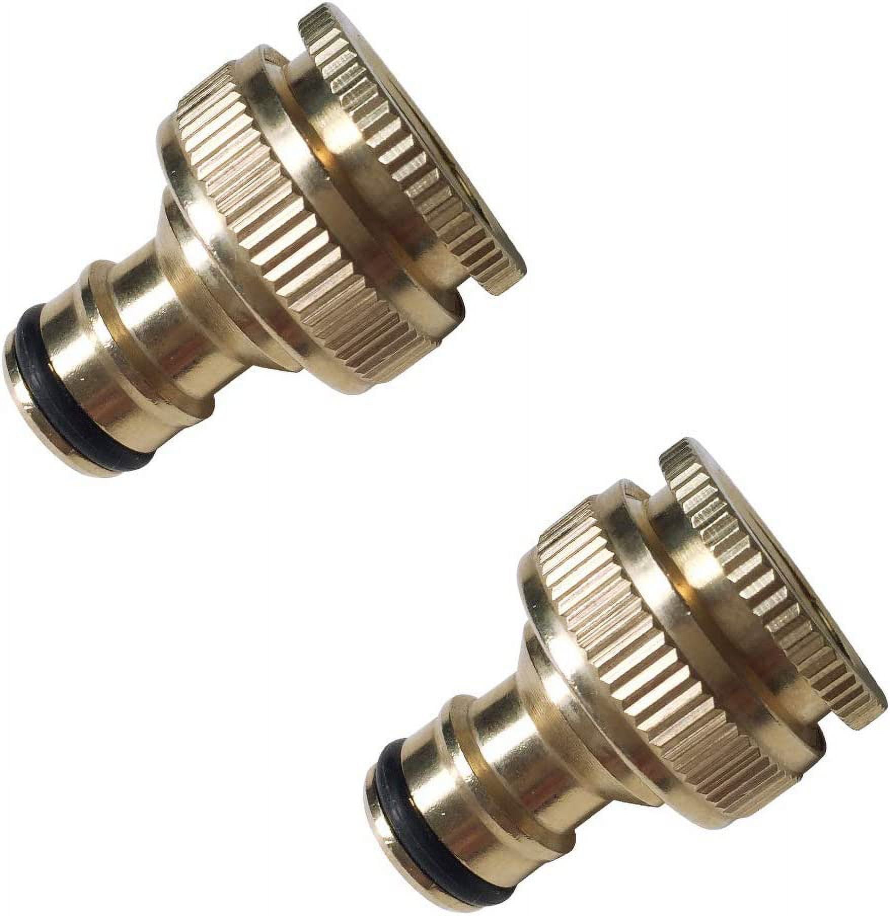PHANY 2 Pack 3/4 to 1/2 Inch Double Female Brass Garden Hose Connector - Walmart.com