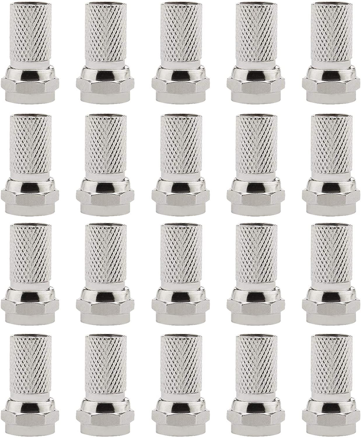 PHANY 20pcs F Type Plug Connector Screw Adapter Screw Nickel Plated for ...