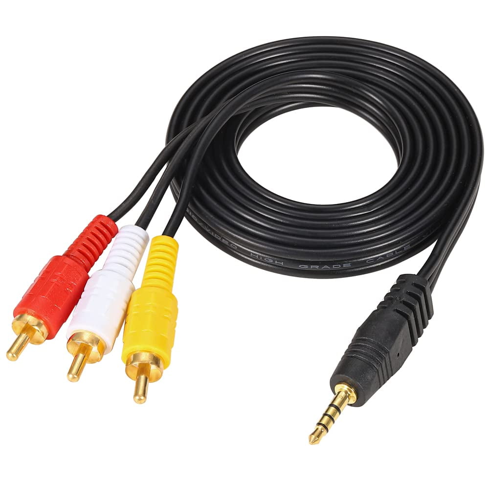 PHANY 3.5mm to 3 RCA Adapter Cable, AV to 3 RCA Male Video Audio Output ...