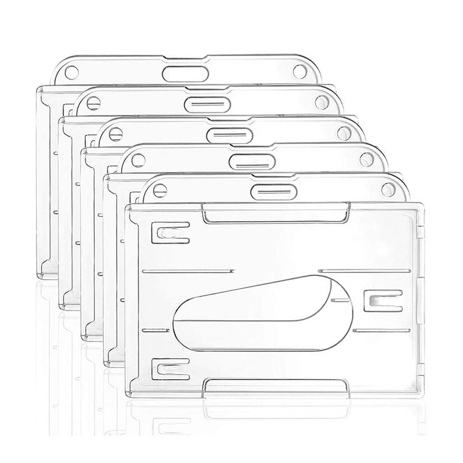 PHANY 3 Pack Clear Hard Plastic Badge Holder with Thumb Slot, ID Card ...