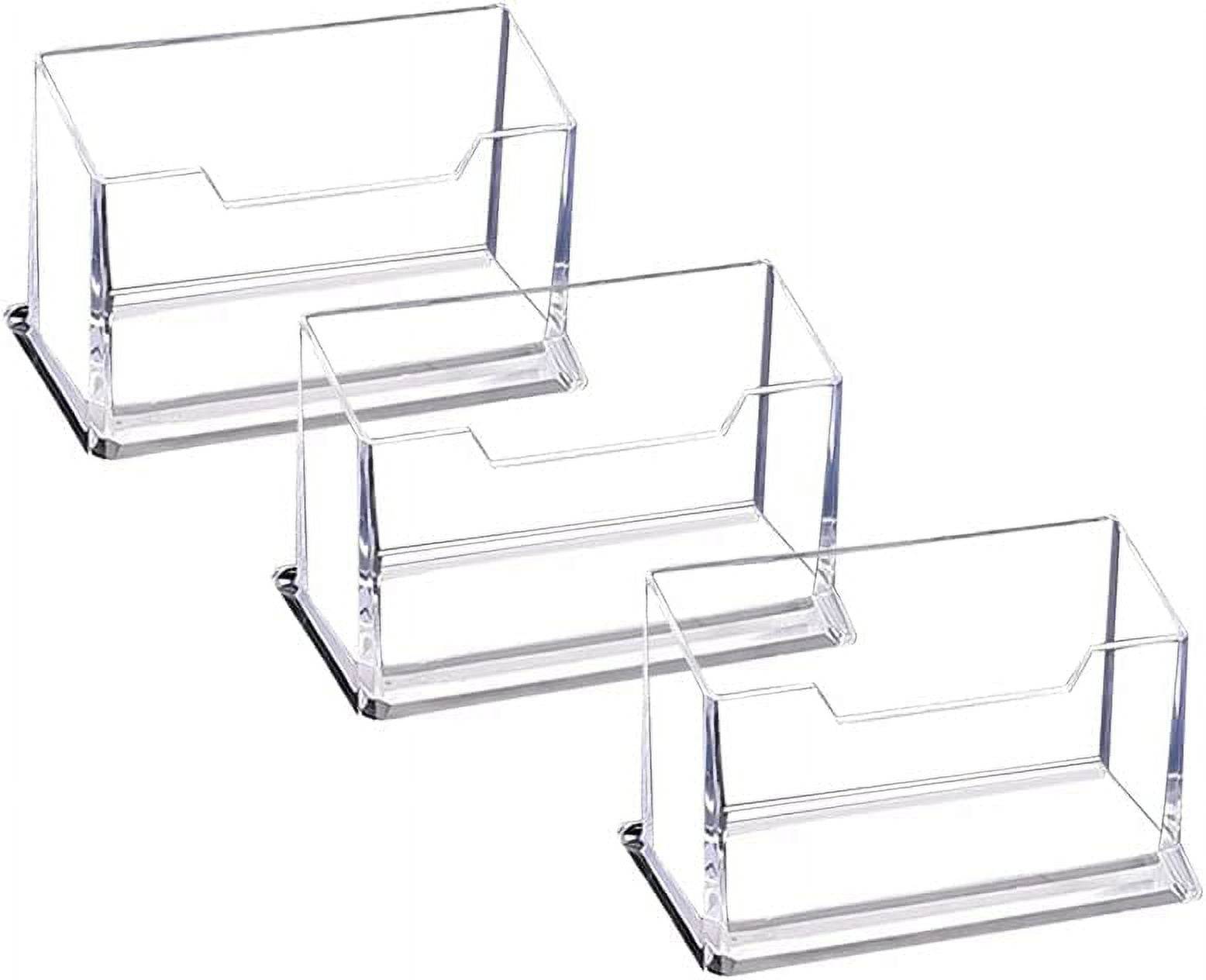 PHANY Business Card Holder, 3 Pieces Clear Business Card Holder Acrylic ...