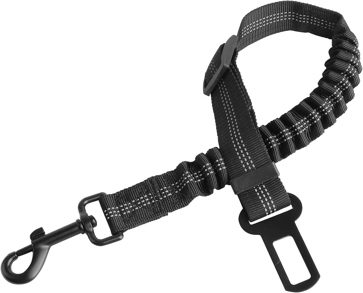 PHANY Dog Car Seat Belt, Adjustable, Shock Absorption, Strong Buckle, for All Pets (Black ...