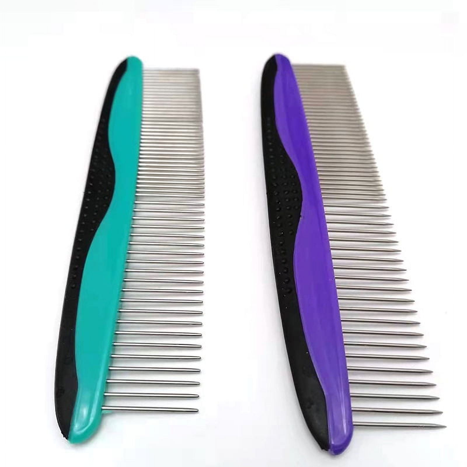 PHANY Pet Comb Grooming Pet Comb 2 Pieces Stainless Steel Grooming Comb ...