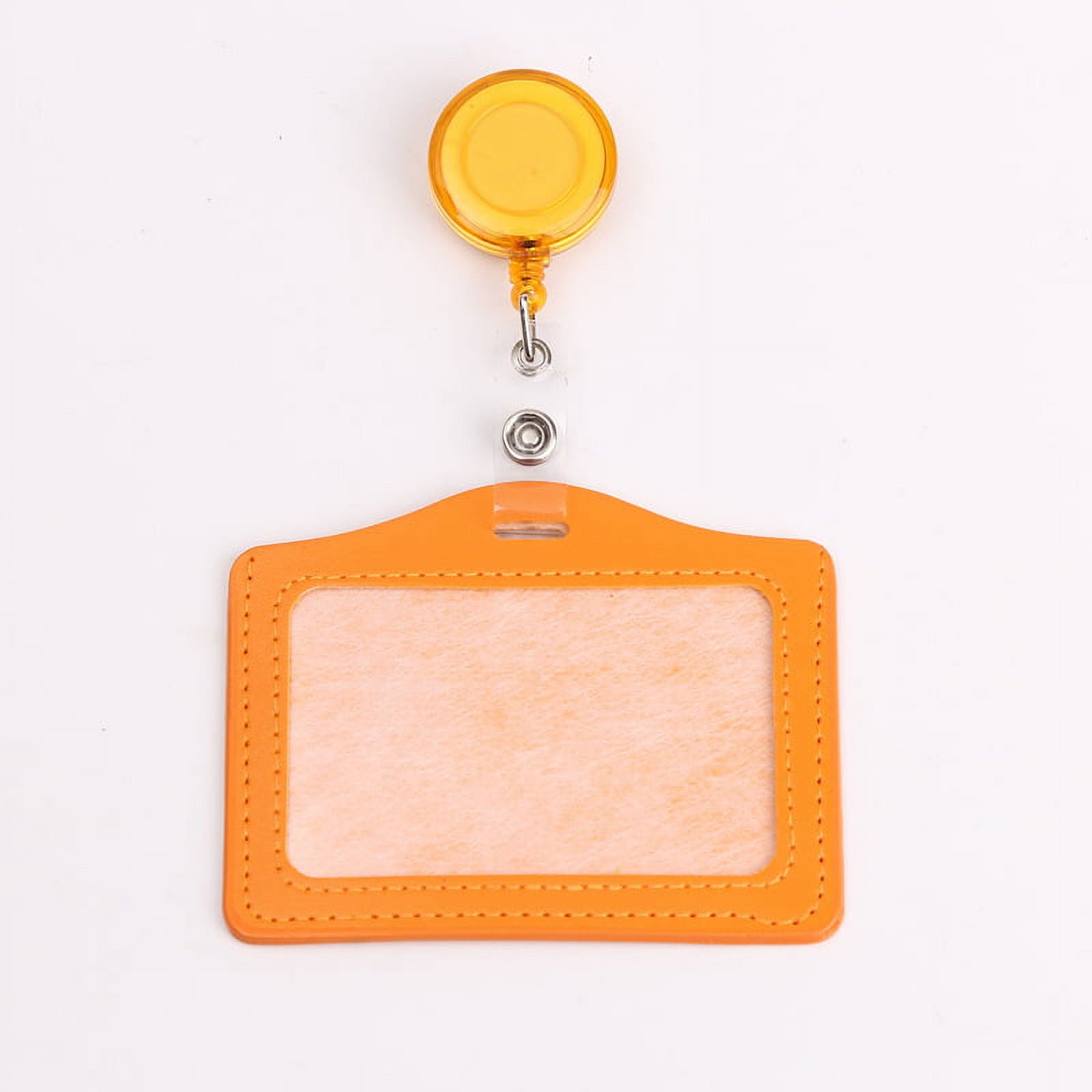 PHANY Retractable Badge Card Holder, Leather Work Card Badge ID Card Holder with Clip, Suitable ...