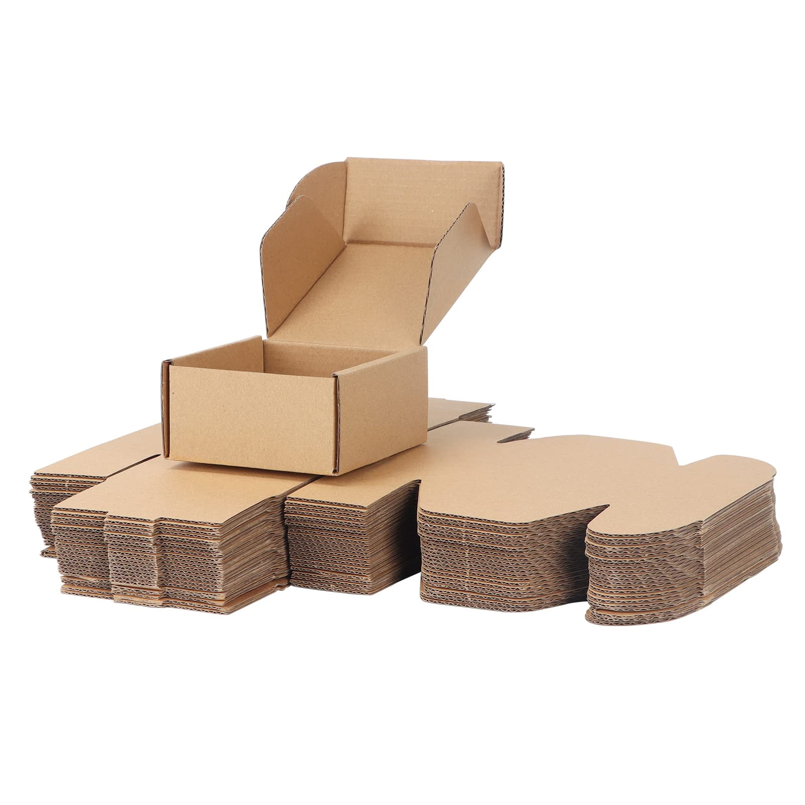 PHAREGE 4x4x2 inch Shipping Boxes Bulk 25 Pack Brown, Tab Lock Tuck Top ...