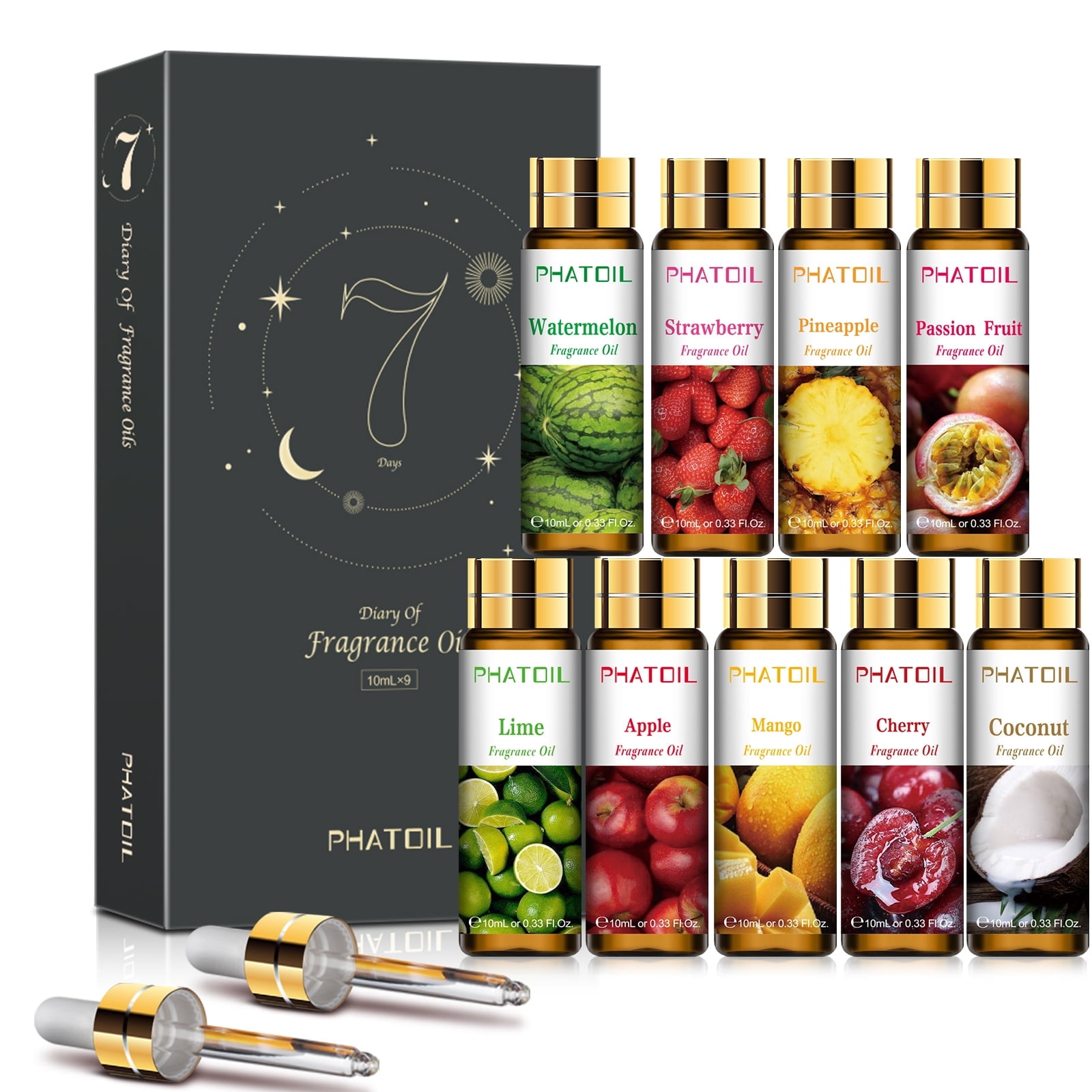 PHATOIL Fruity Fragrance Oils Set - 9 Blends for Diffusers, Home Care ...