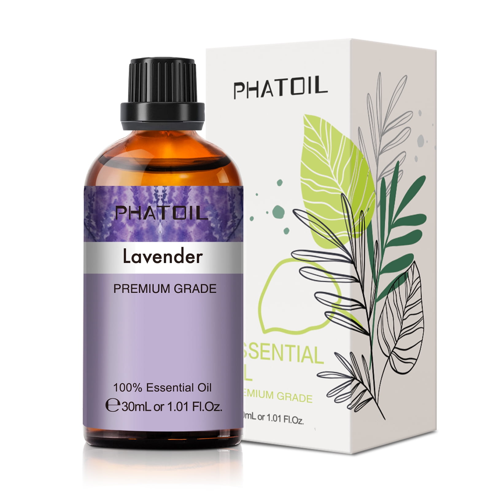 Lavender Essential Oil 30ML/ 1.01FL.OZ, PHATOIL Pure Aromatherapy ...