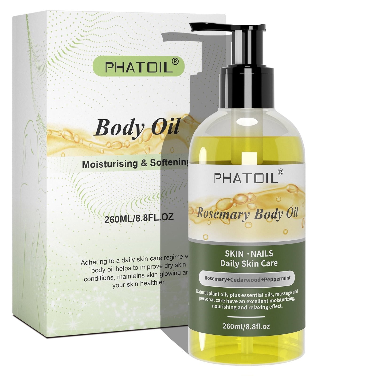 PHATOIL Rosemary Body Oil for Moisturizing Dry Skin, 8.8 fl oz - Walmart.com