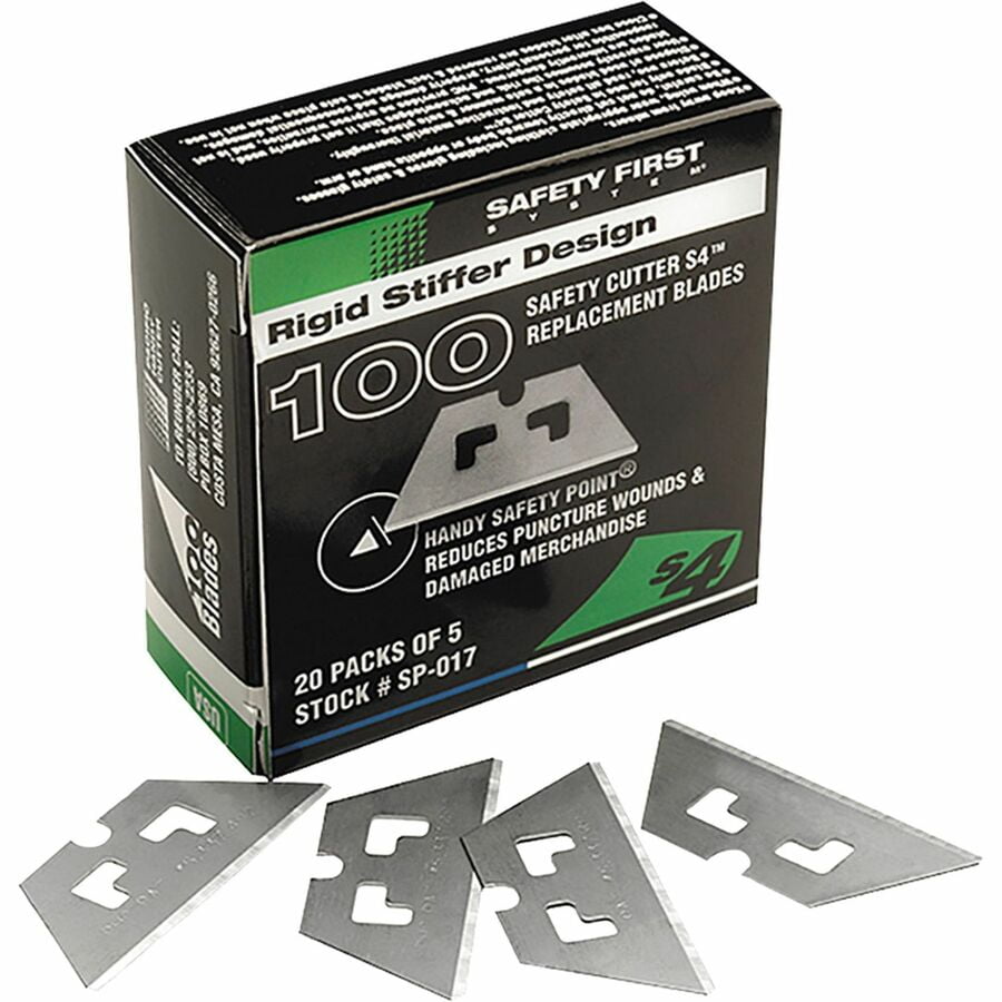 PHC Safety Cutter Replacement Blades, S4 S3 Compatible, 100/Box, Carbon ...
