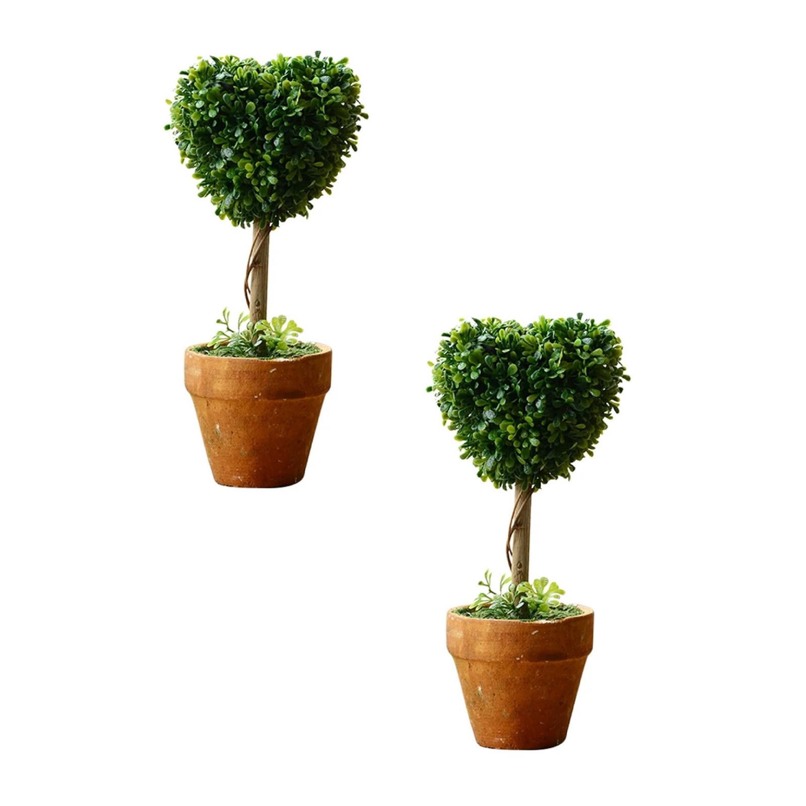PHDCASID Artificial Boxwood Topiary,Small with Pot, Eternal Heart ...