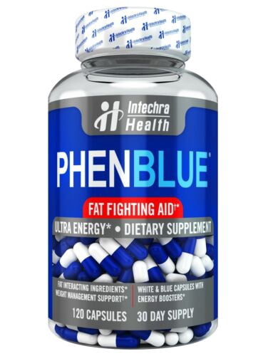 PHE-N BLUE Top Diet Pills - Weight Loss Burn Supplement - 120 White ...