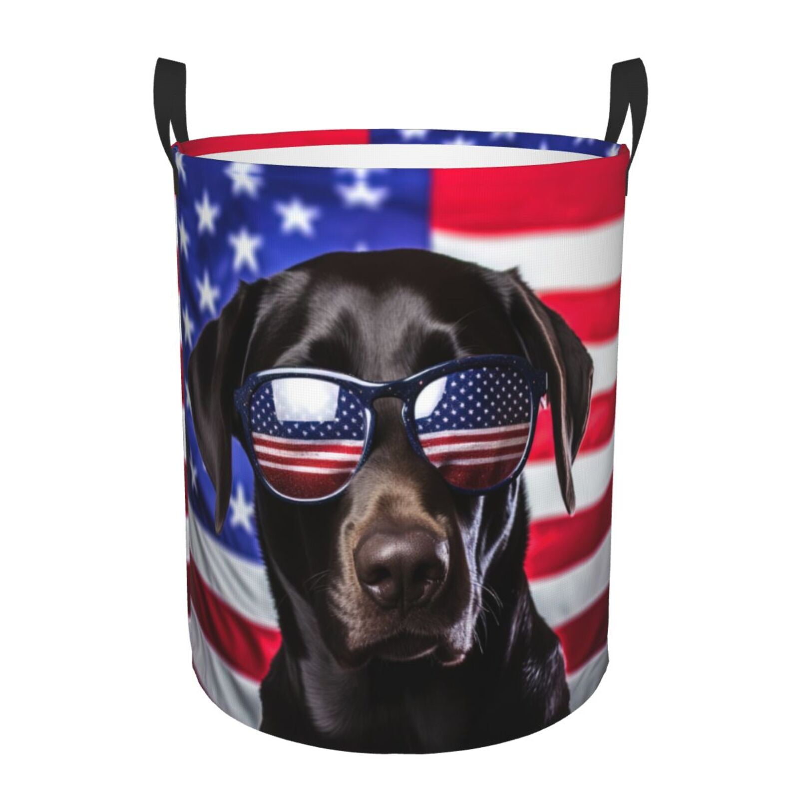 PHELIKA American Flag Black Lab Labrador Dog 02 Laundry Hamper ...