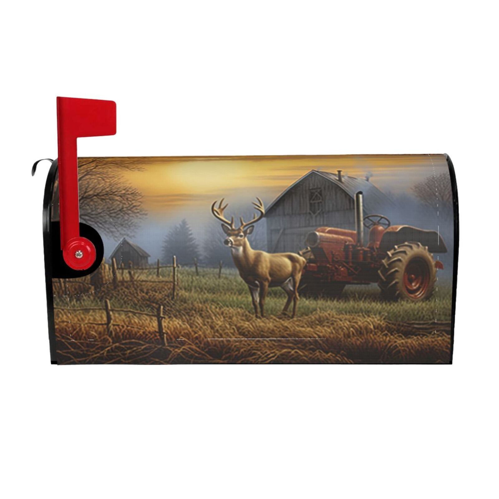 PHELIKA Autumn Deer Tractors 02 Magnetic Mailbox Covers Standard Size ...