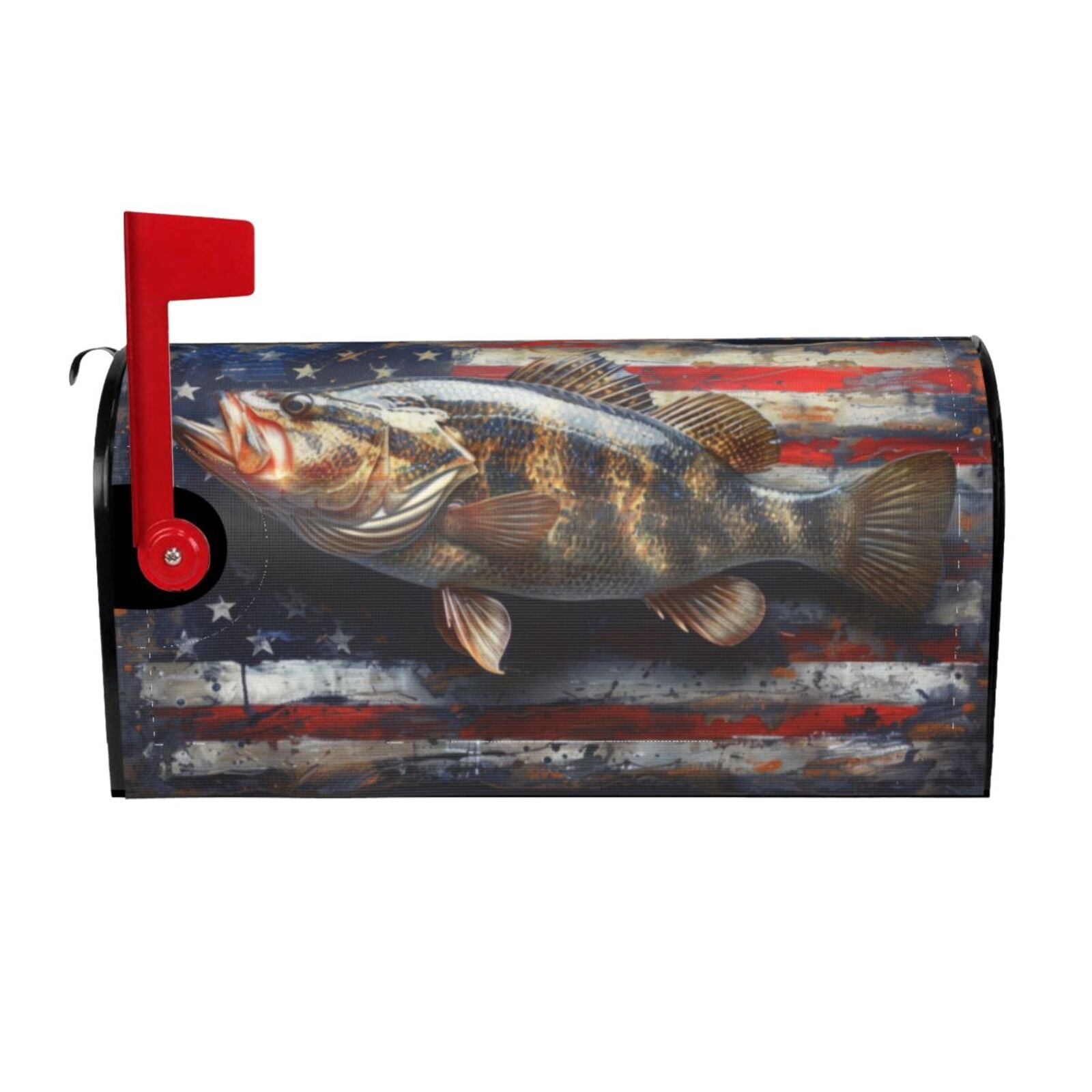 PHELIKA Bass Fish Jumping American Flag 02 Magnetic Mailbox Covers ...