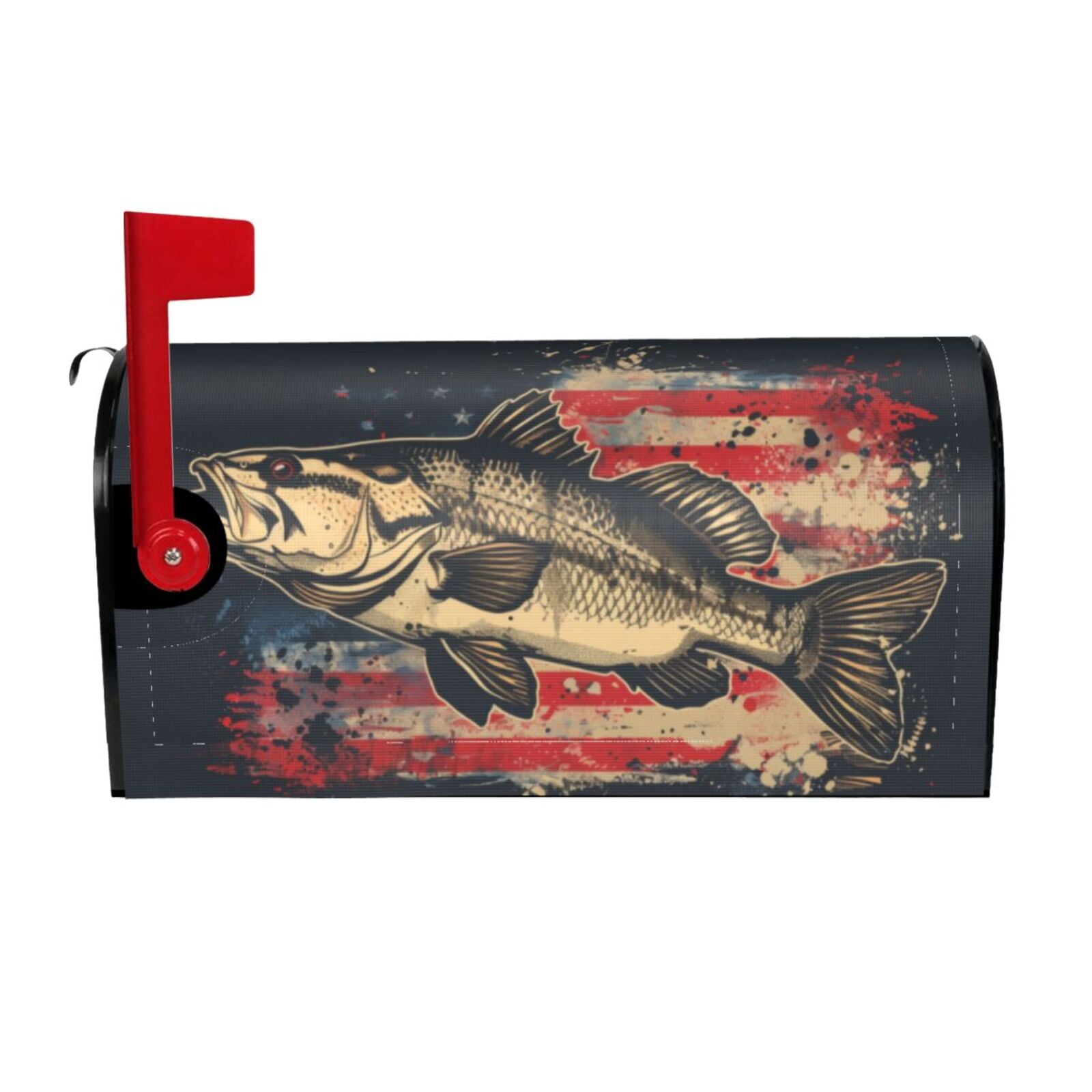 PHELIKA Bass Fish Jumping American Flag 03 Magnetic Mailbox Covers ...